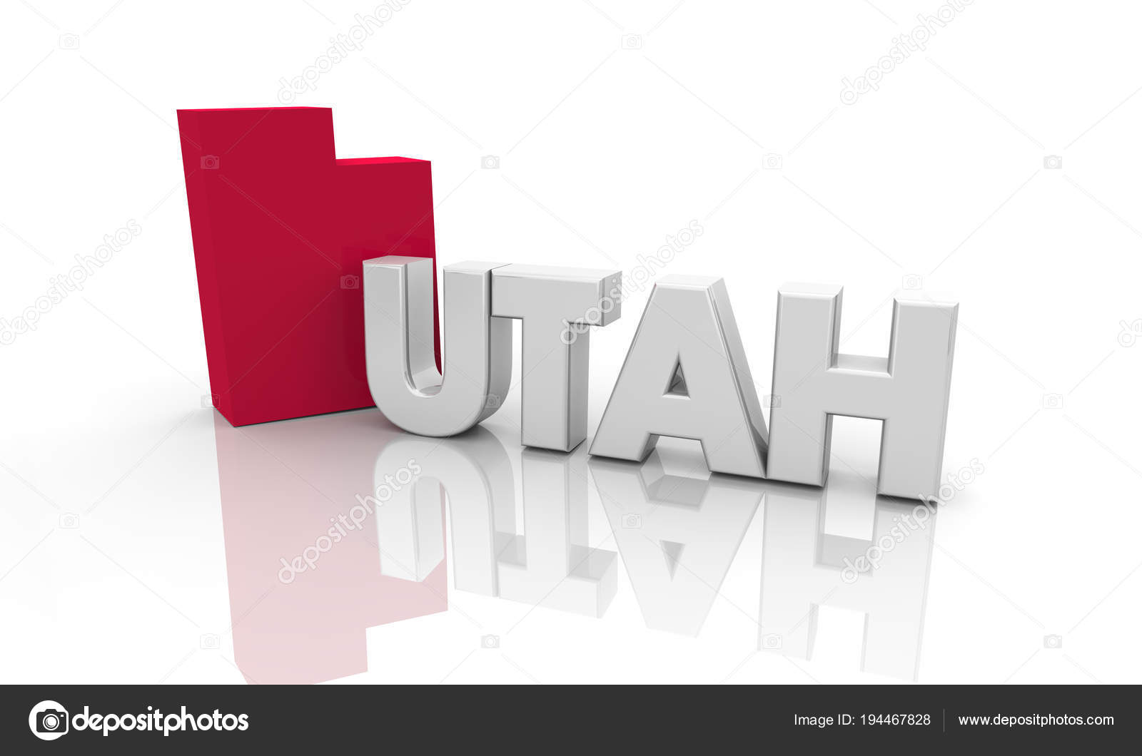 Utah Red State Map Word Ilustración — Foto de stock #194467828 © iqoncept