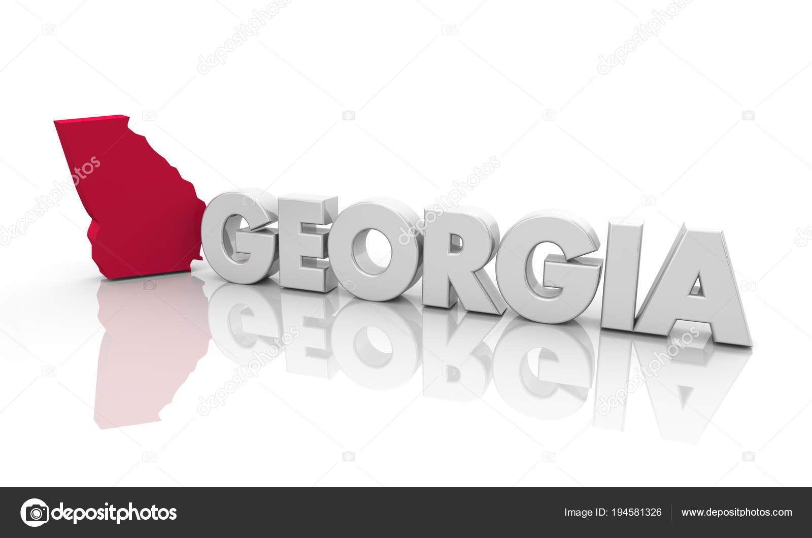 Georgia Red State Map Word Illustration Stock Photo by ©iqoncept 194581326