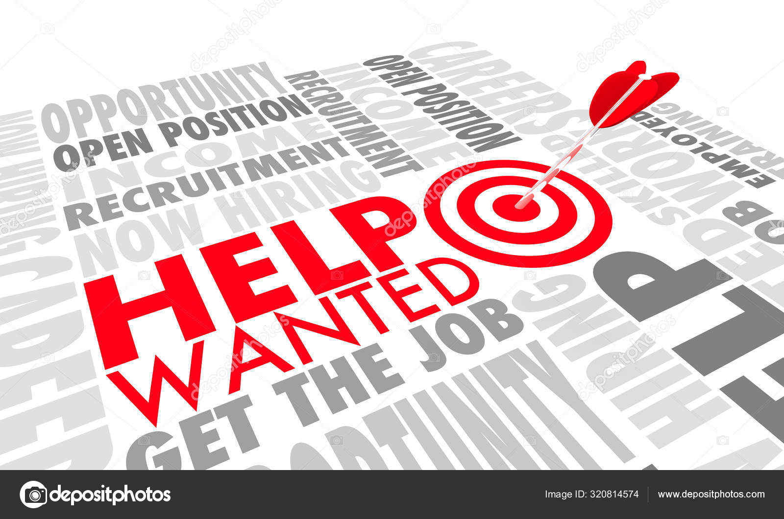 Help Wanted Now Hiring Apply Here New Job Career Arrow Target 3d ...