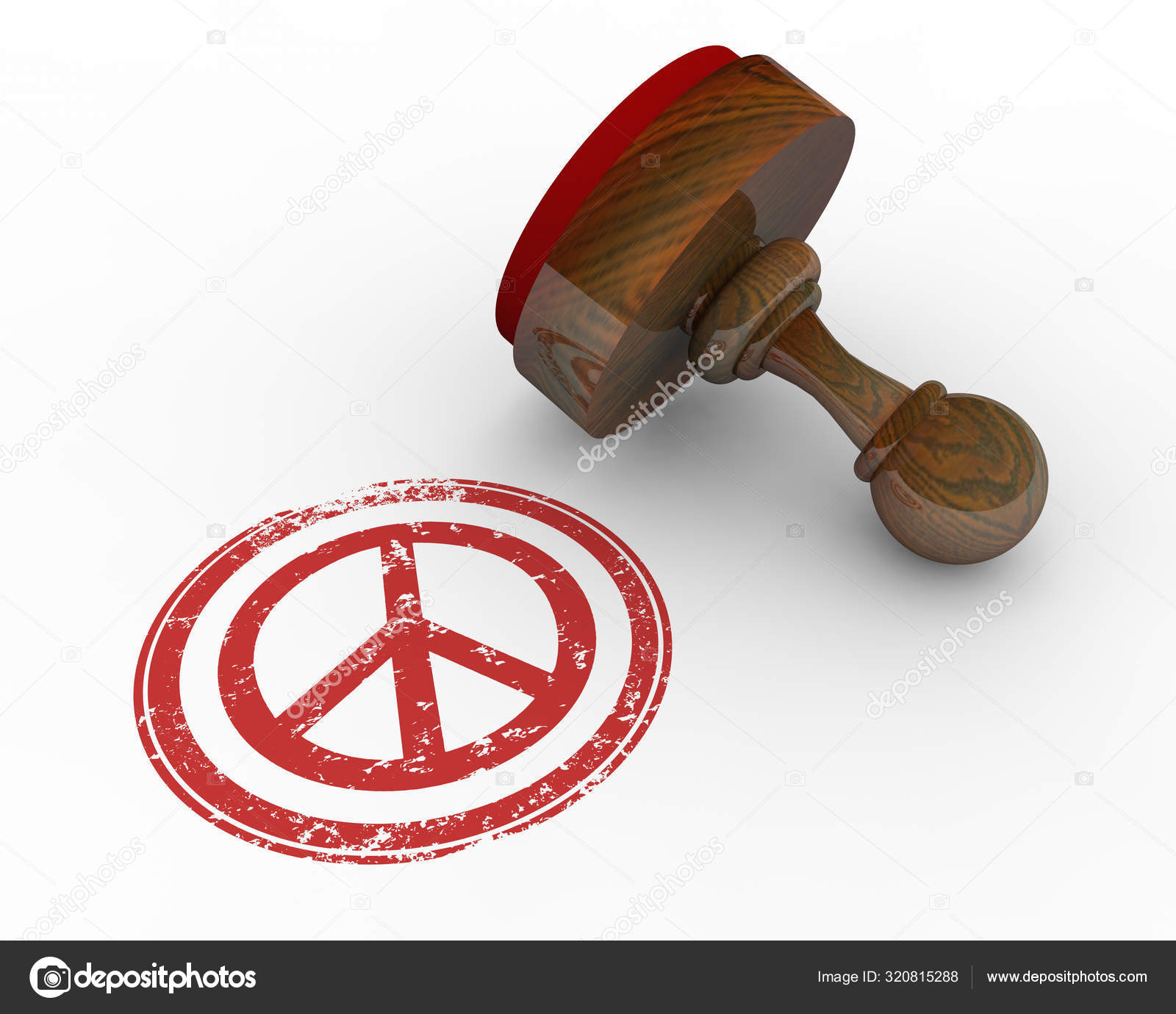 Peace Symbol Sign Stamp Approval Truce 3d Illustration Stock Photo by ...