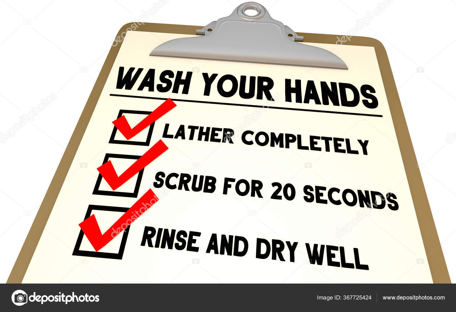 Wash Your Hands Reminder Checklist Safety Process Procedure ...