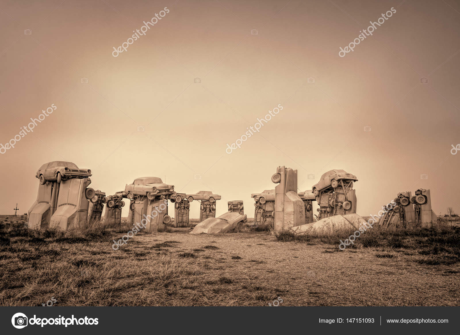 Carhenge, a modern replica of Stonehenge — Stock Editorial Photo ...