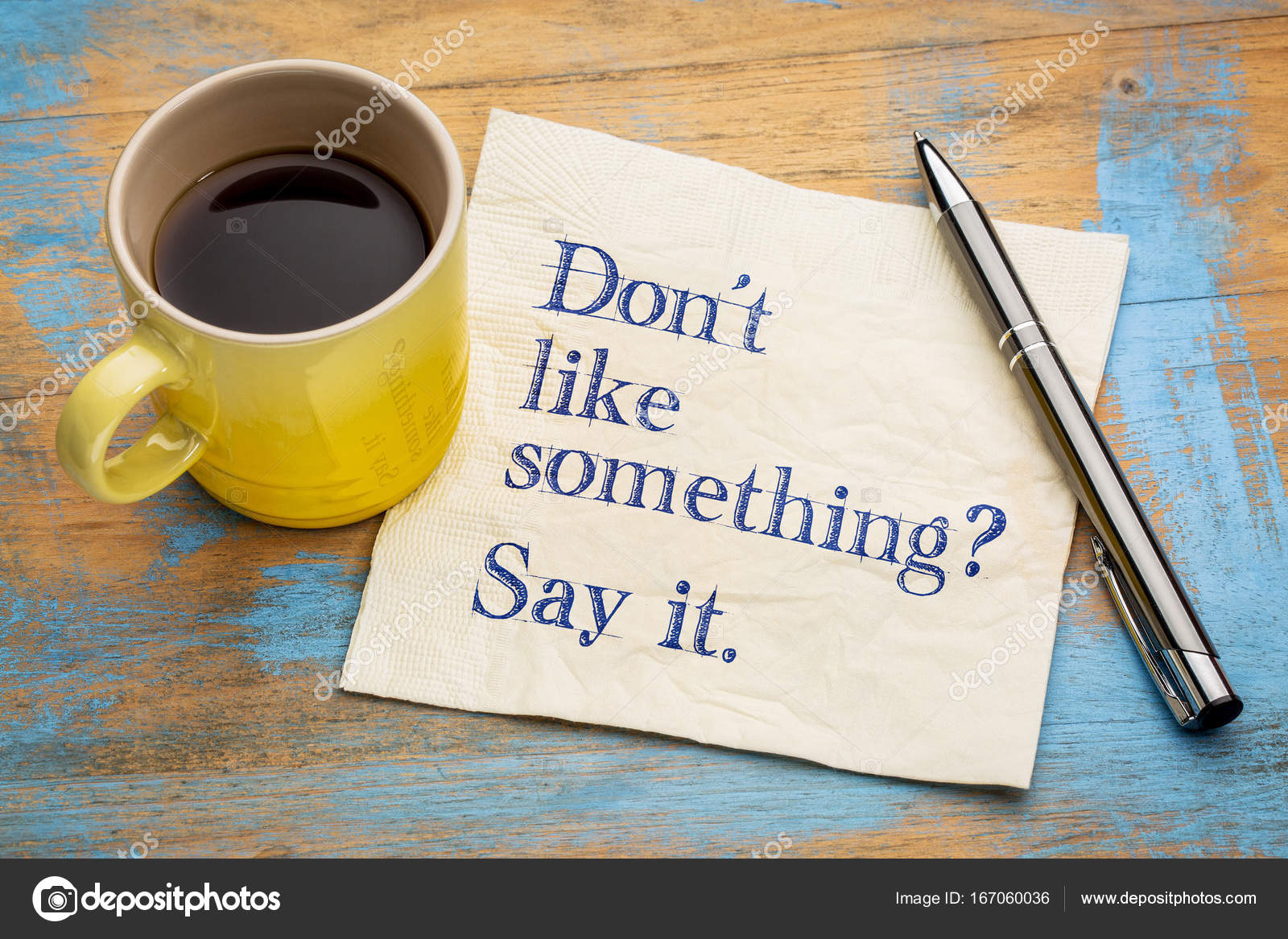 ¿No te gusta algo? Dilo. . — Foto de stock #167060036 © PixelsAway