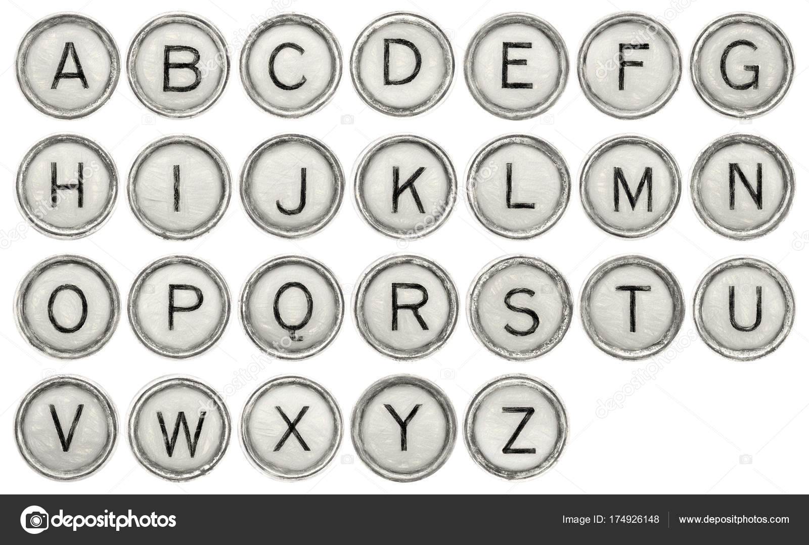 Alphabet set in typewriter keys Stock Photo by ©PixelsAway 174926148