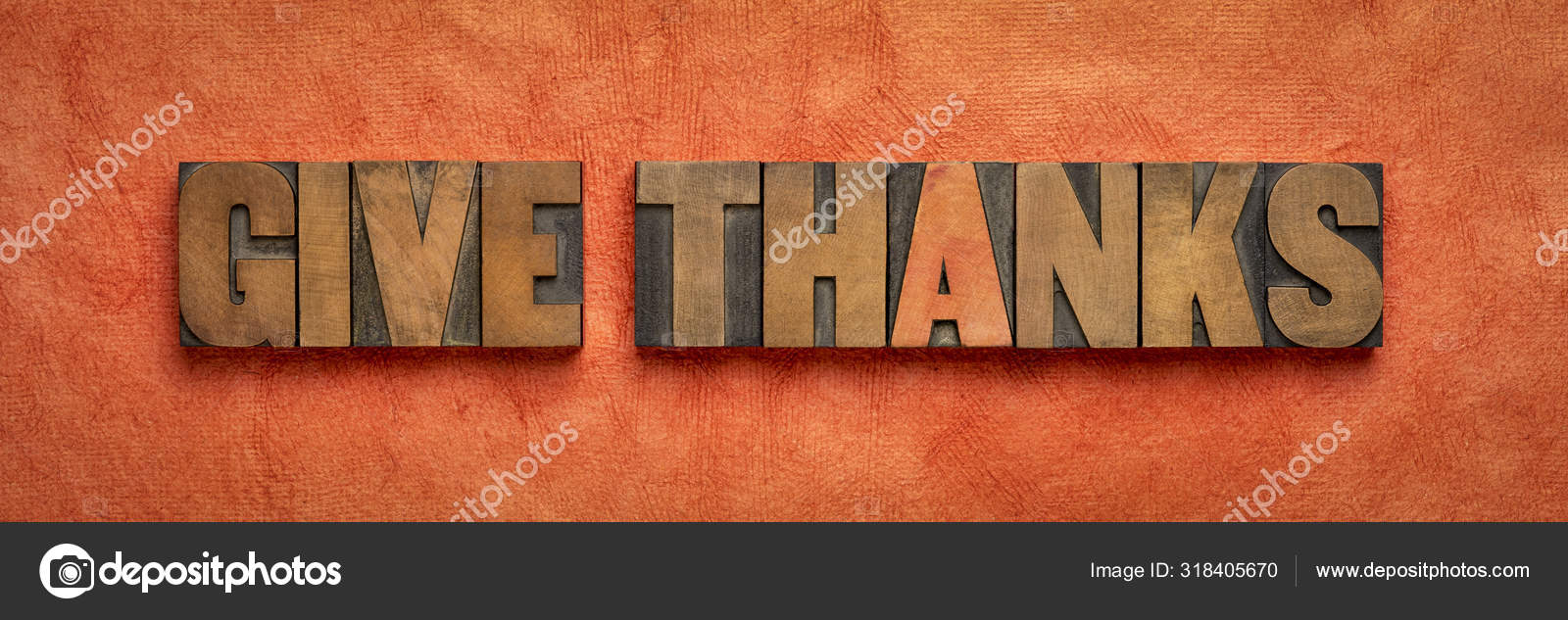 Give thanks - word abstract in wood type Stock Photo by ©PixelsAway ...