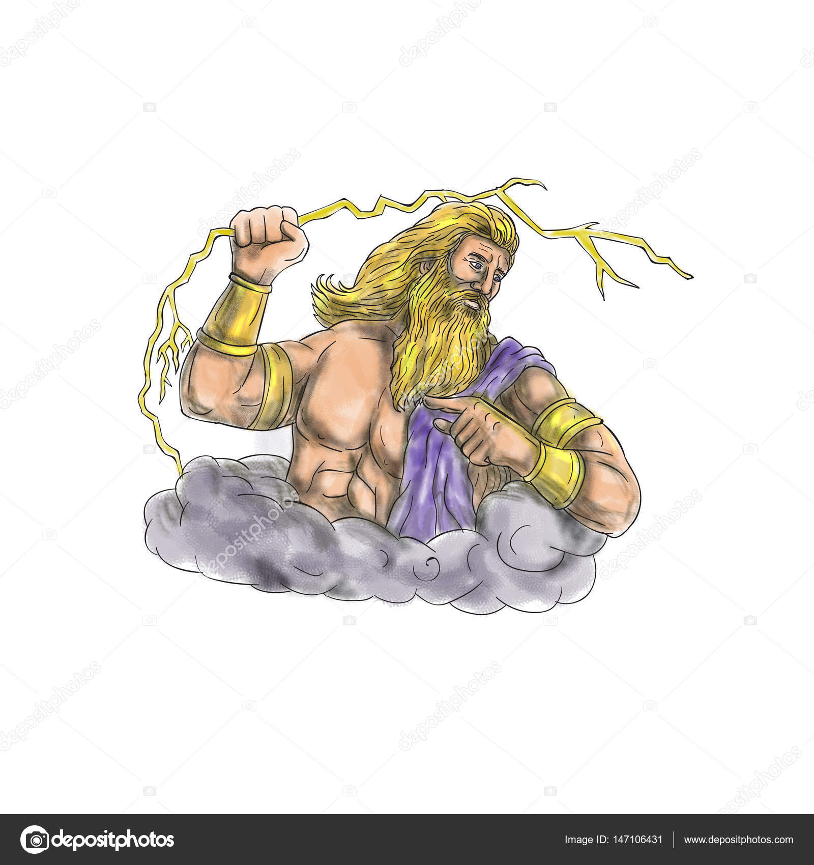 Tatuaje De Rayo De Zeus Gran Brazo Manga Tatuaje Zeus Dioses Rayo