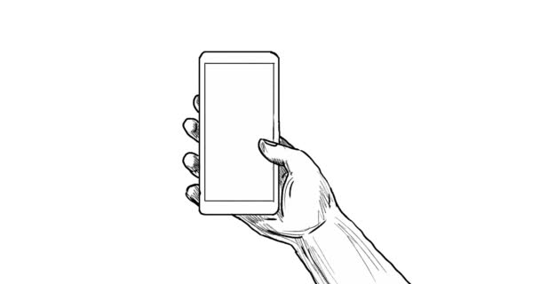 Animation Motion Graphics Showing Hand Holding Cell Phone Mobile Phone ...