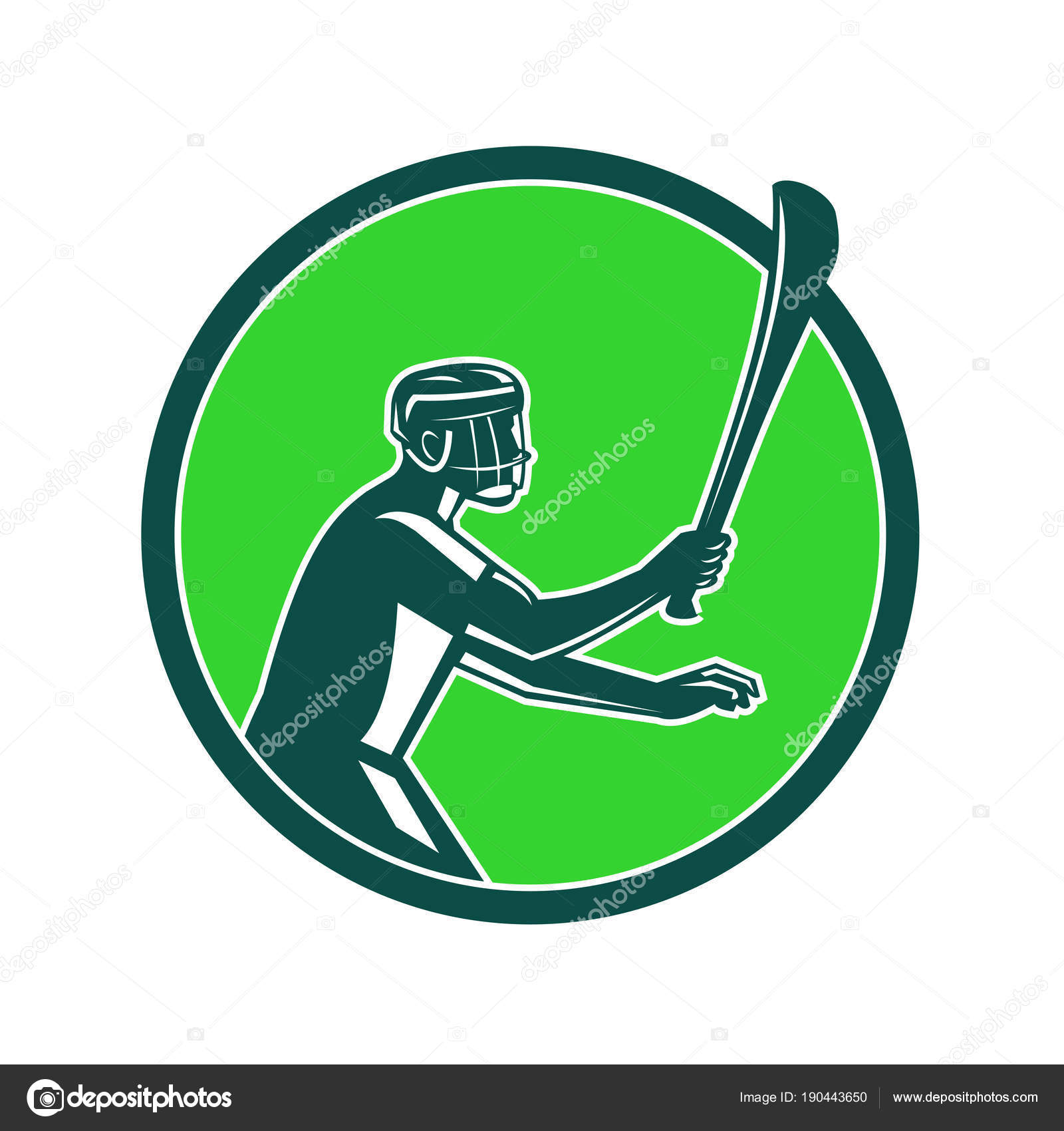 Hurling Player Icon Retro Stock Vector Image by ©patrimonio #190443650