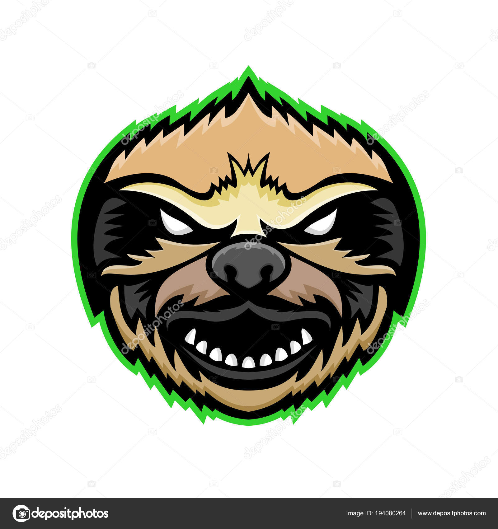 Angry Sloth Mascot Stock Vector Image by ©patrimonio #194080264
