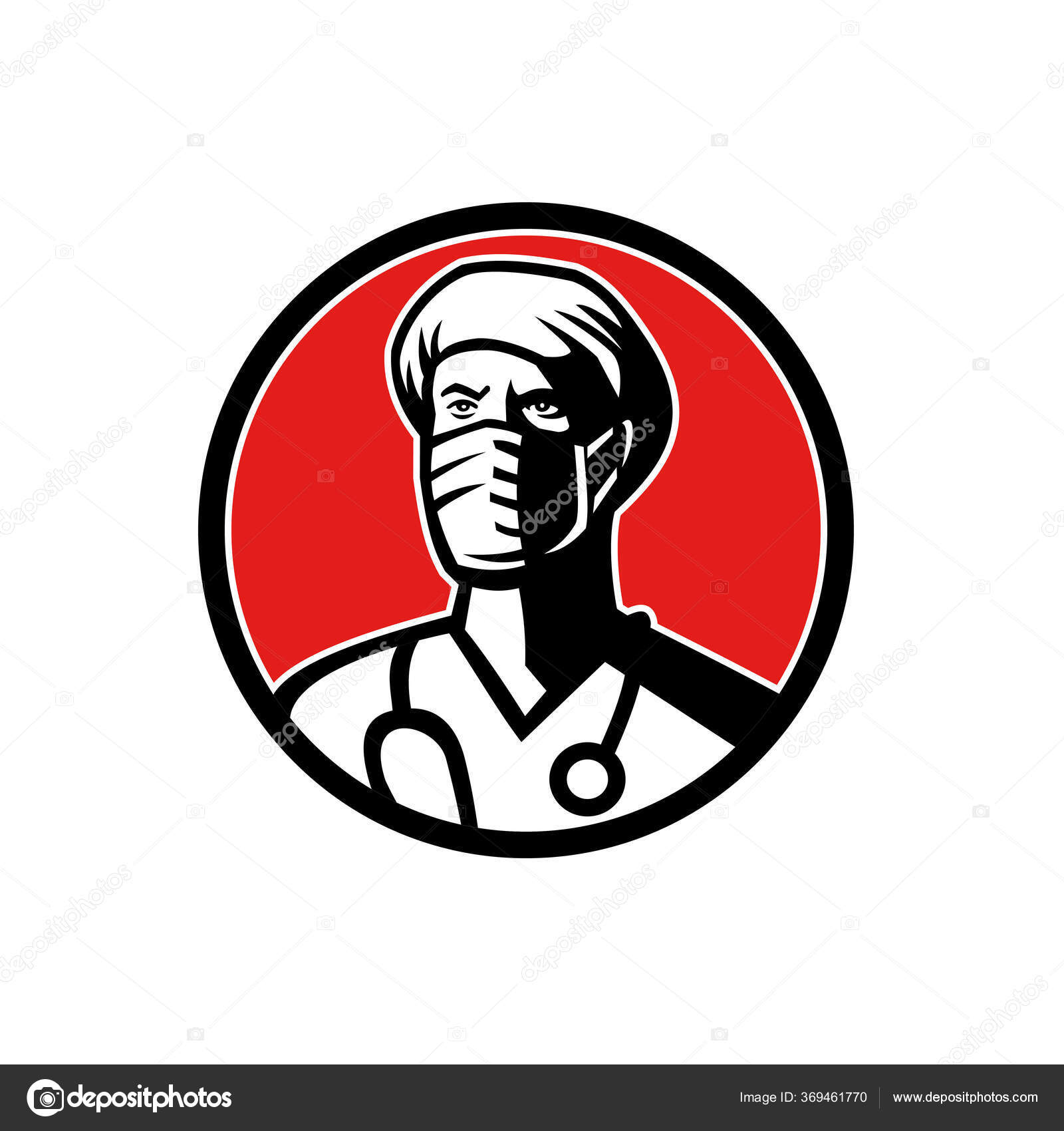 Mascot Icon Illustration Head Surgeon Medical Professional Nurse Doctor ...