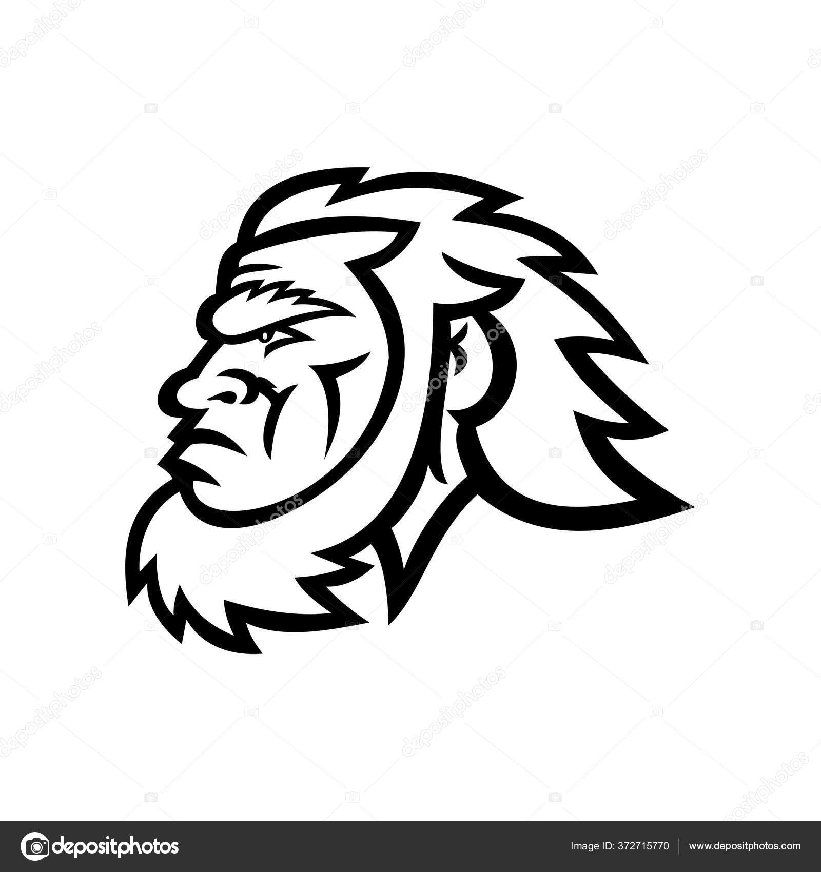 Imajinasi Ikon Maskot Kepala Manusia Gua Primitif Cro Magnon Atau ...