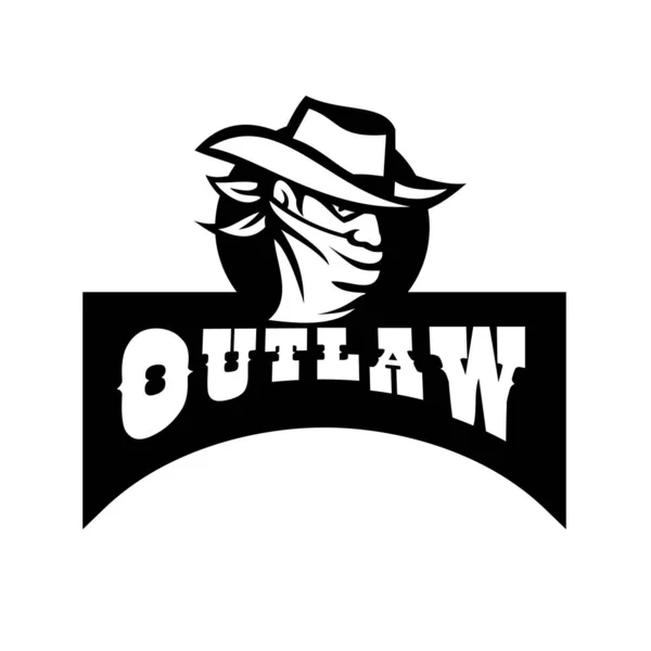 Retro Style Illustration Cowboy Outlaw Bandit Wearing Bandana Overing ...