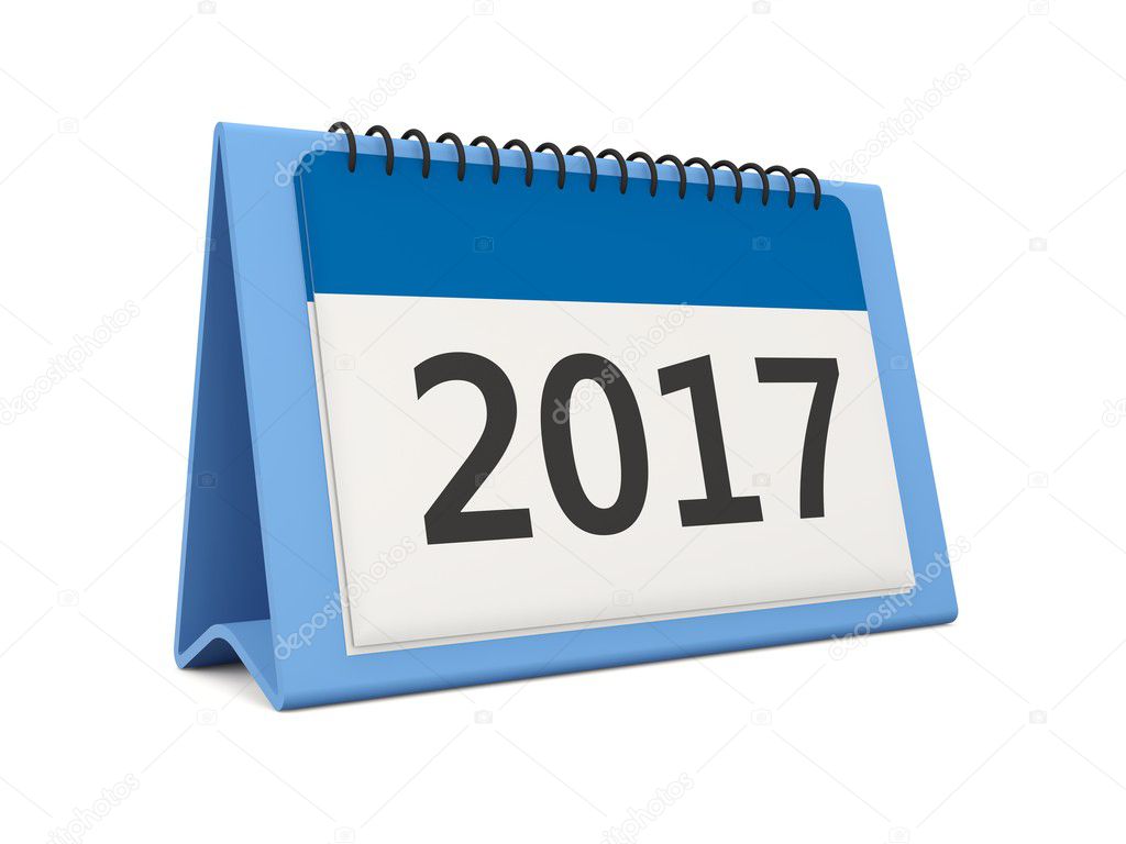 2017 New year calendar icon isolated on white — Stock Photo ...