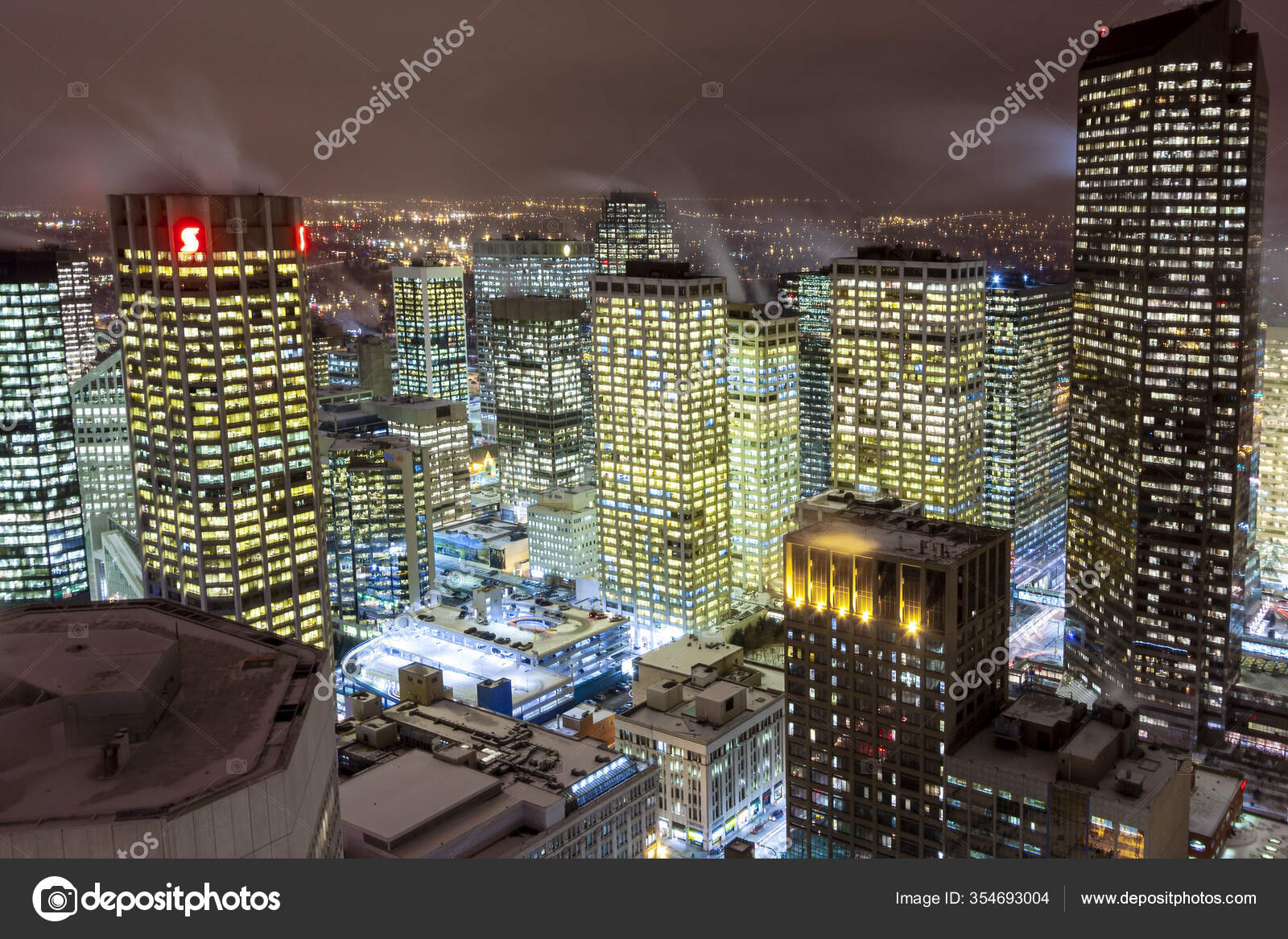 Downtown Calgary Skyline Night Alberta Canada Stock Photo by ©Imagecom ...