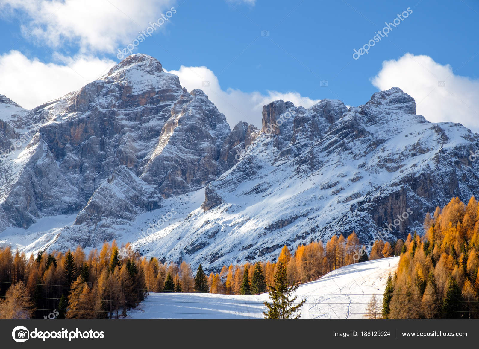 Mountains Snow Landscape Northern Italy Dolomites Stock Photo by ...