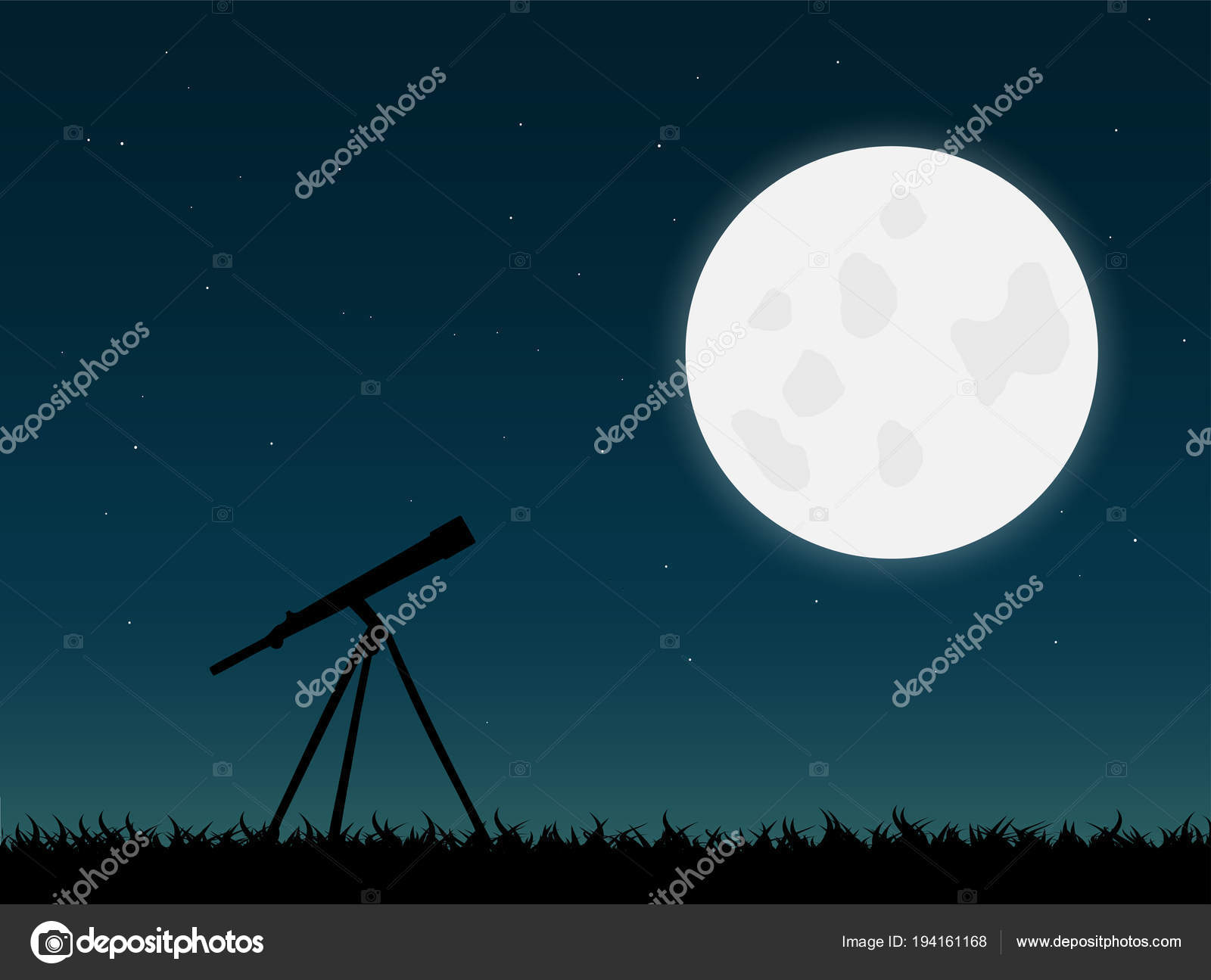 Telescope and Moon Illustration Stock Vector Image by ©nmarques74 ...