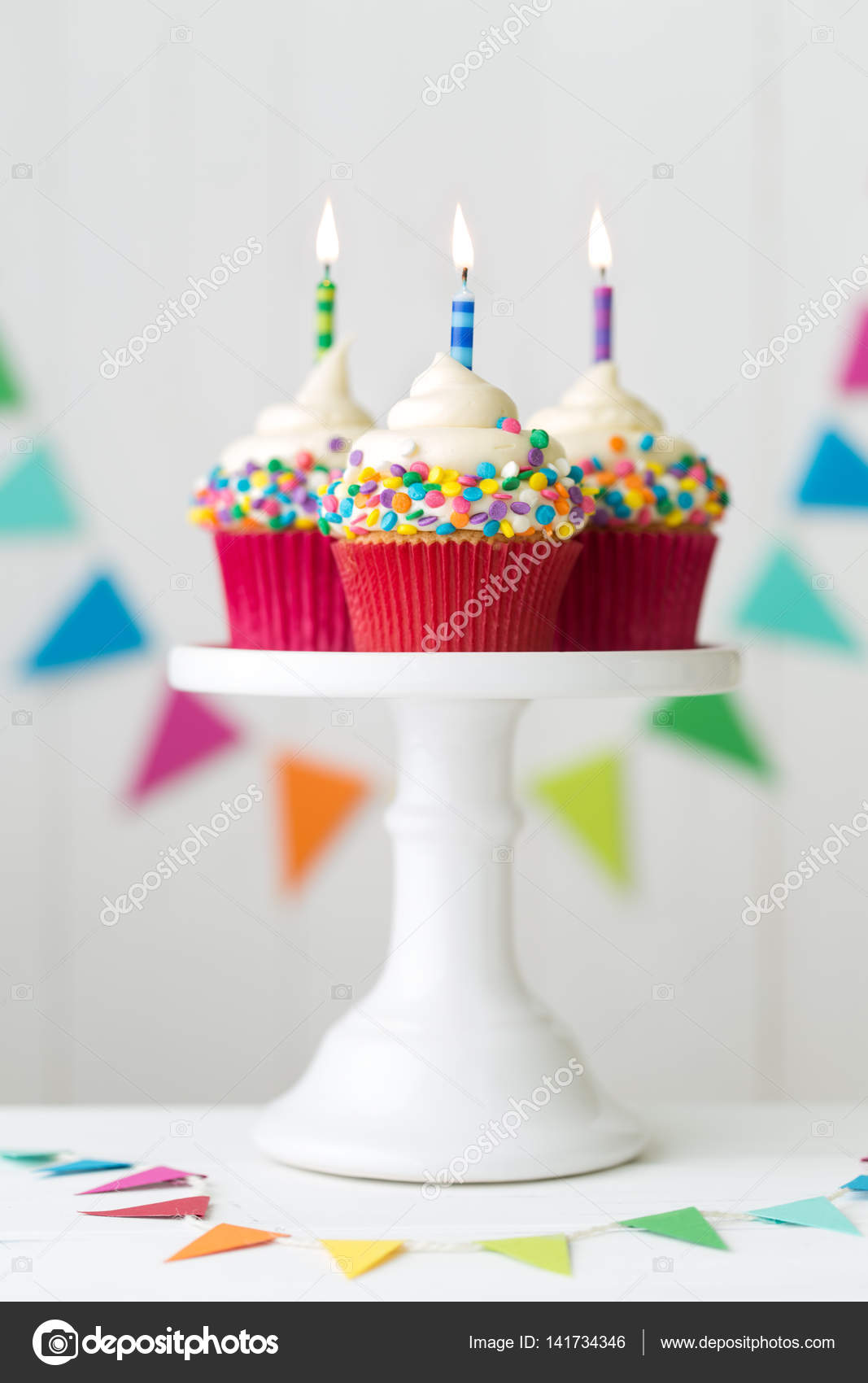 Colorful birthday cupcakes Stock Photo by ©RuthBlack 141734346