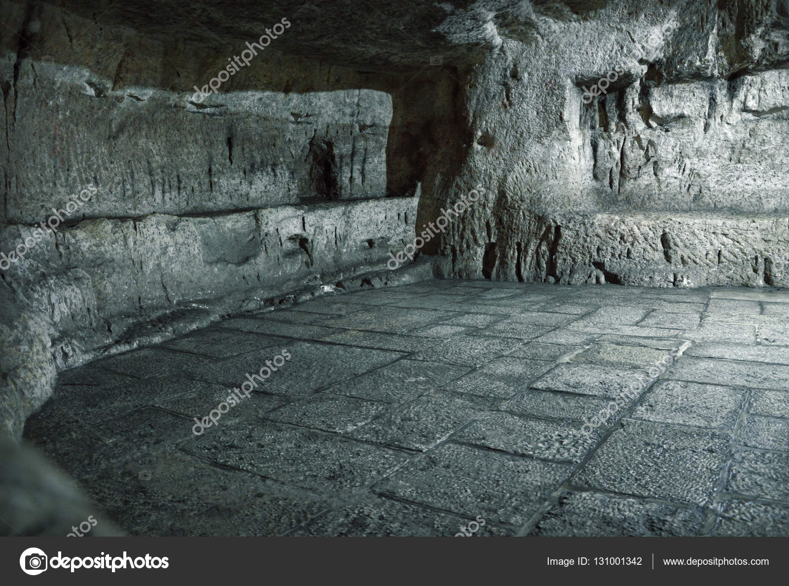 Prison in dungeon on Via Dolorosa, where was prisoner Barabbas – Stock ...