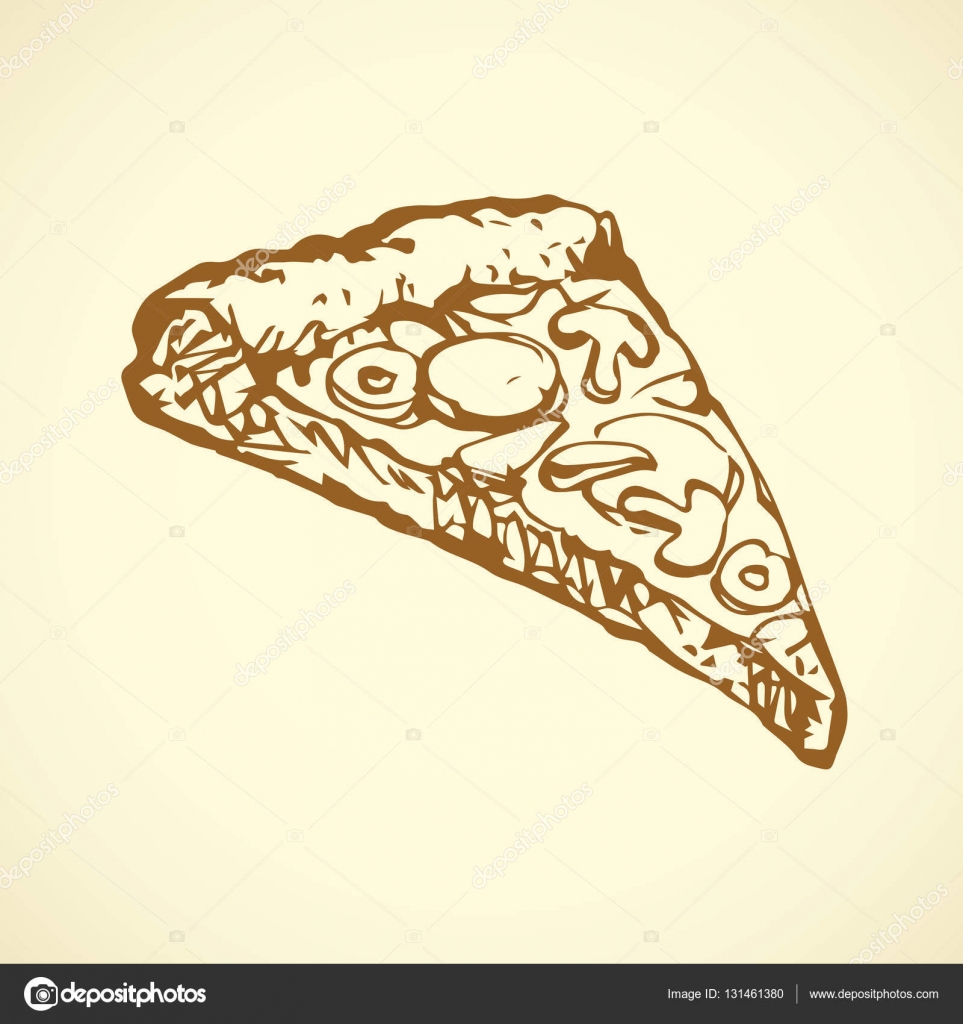 Pizza. Vector drawing Stock Vector by ©Marinka 131461380