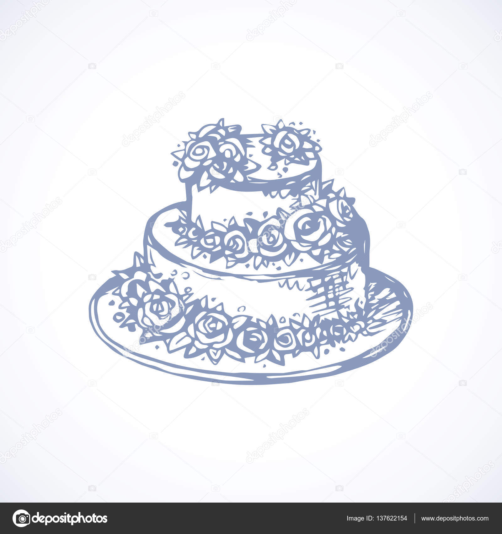 Cake. Vector drawing Stock Vector Image by ©Marinka #137622154