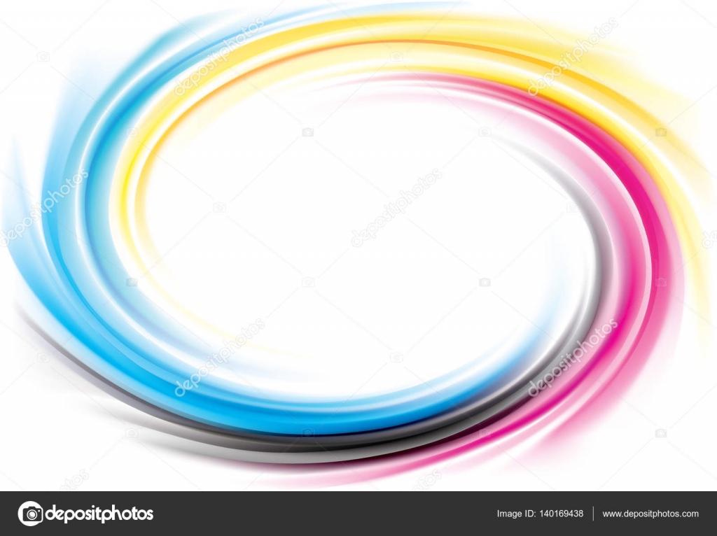 Vector swirl background of primary colors printing process: CMYK Stock ...