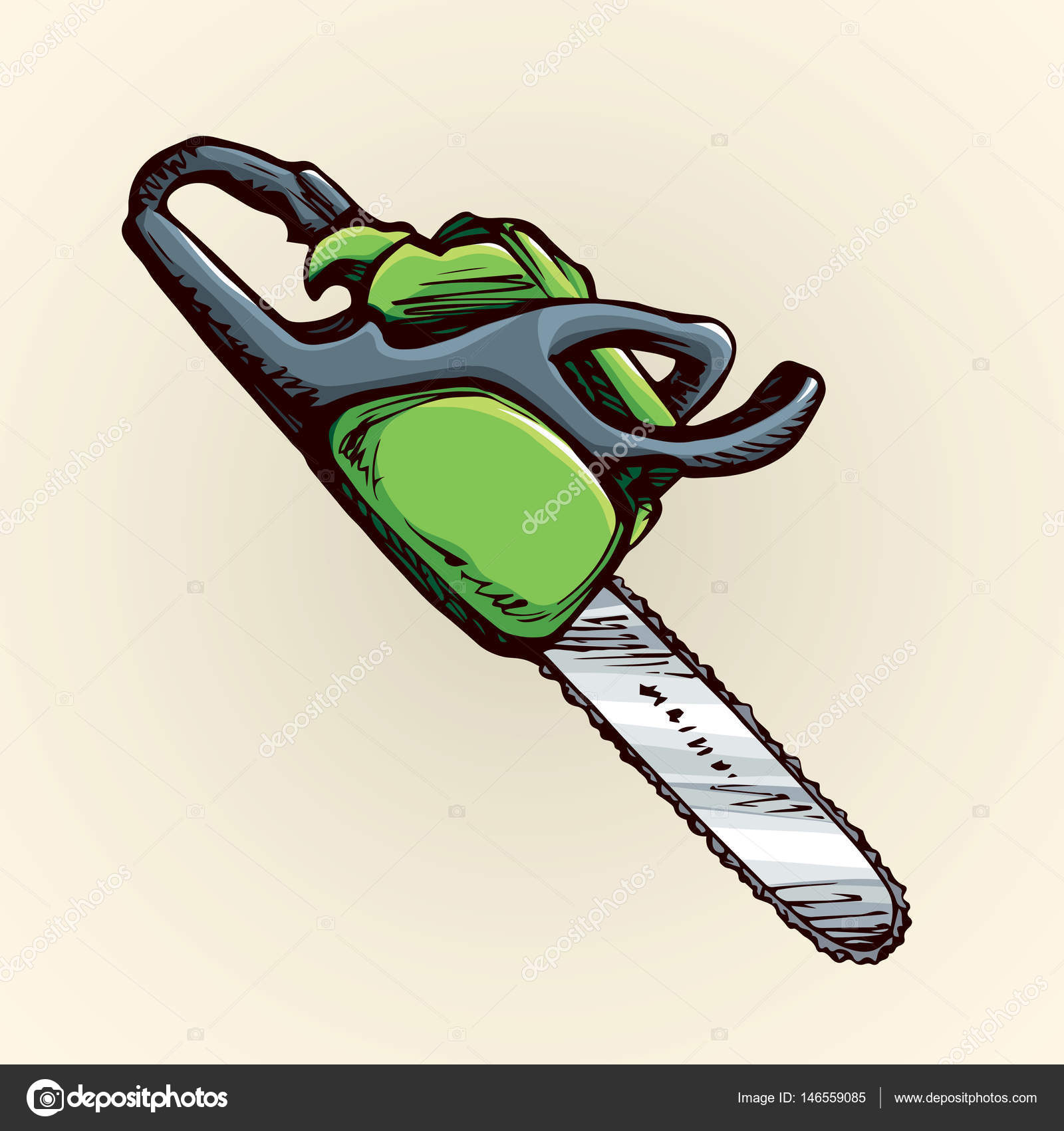 Chainsaw. Vector drawing Stock Vector Image by ©Marinka #146559085