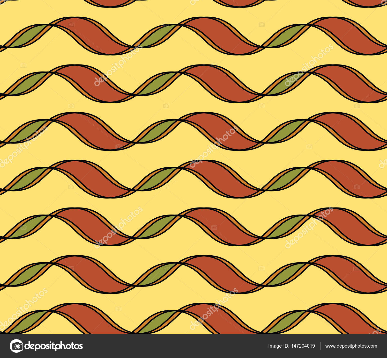 Black vector seamless wavy line pattern Stock Vector by ©Marinka 147204019