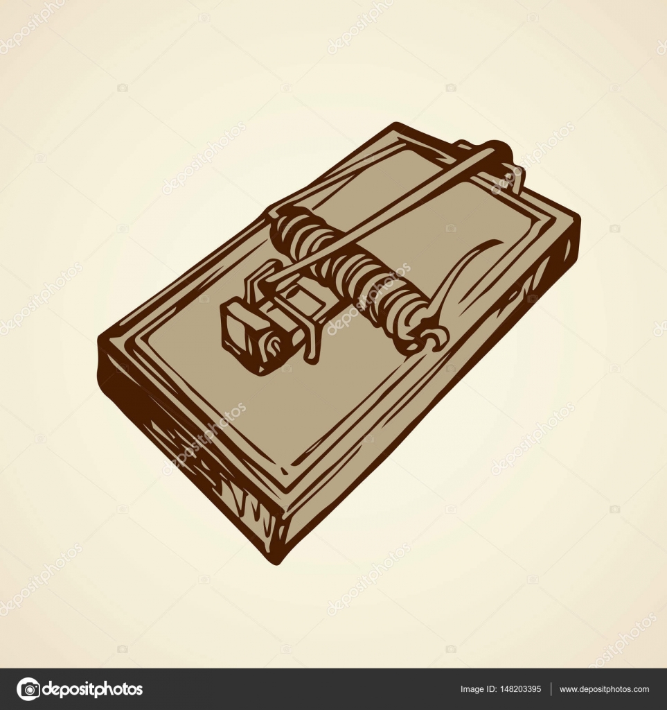 Vector drawing. Mouse trap Stock Vector Image by ©Marinka #148203395