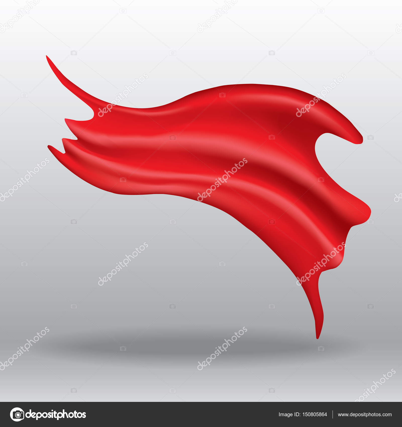 Flying red silk textile flag. Vector drawing Stock Vector by ©Marinka ...