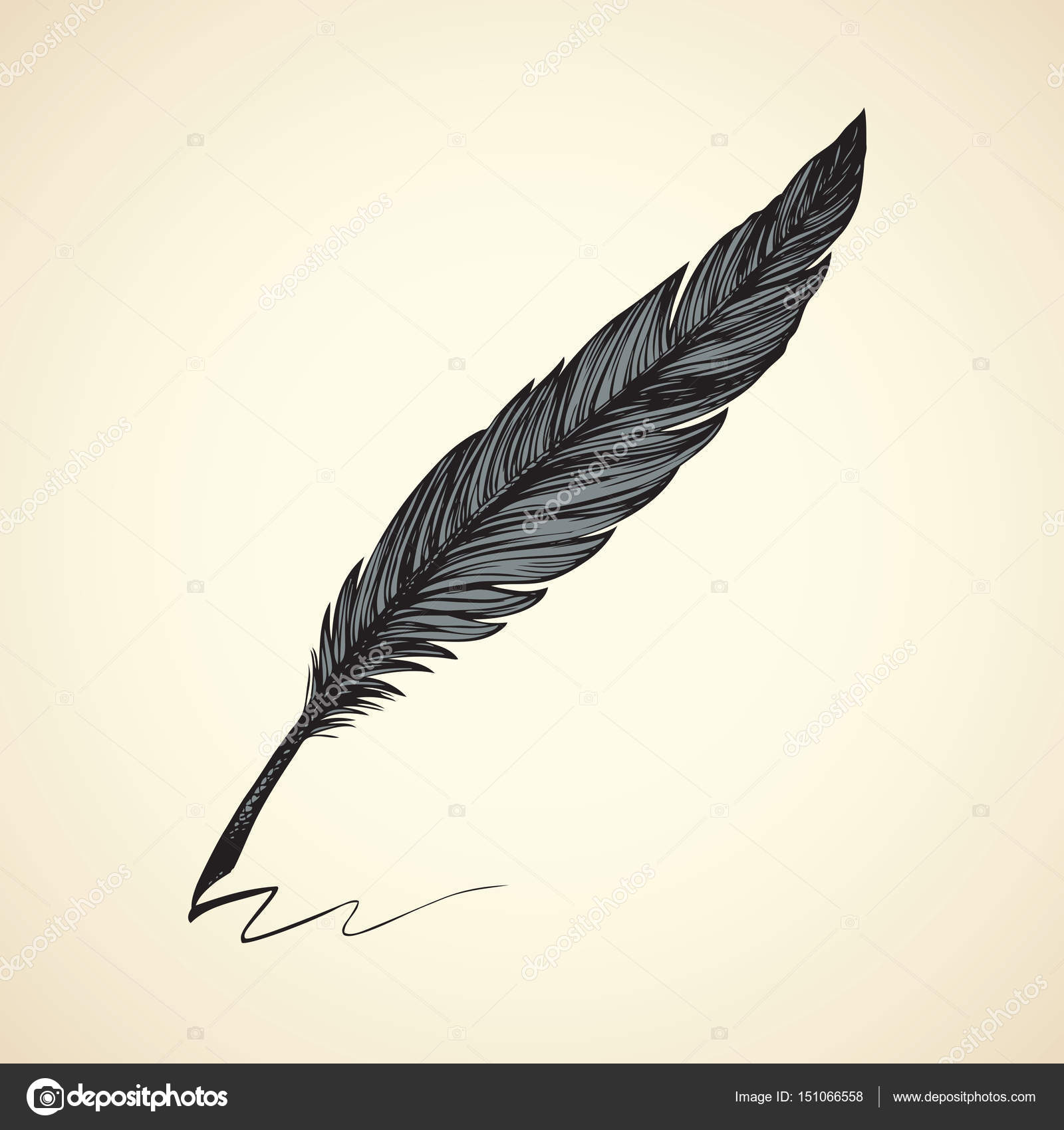 Goose pen. Hand drawn picture Stock Vector Image by ©Marinka #151066558