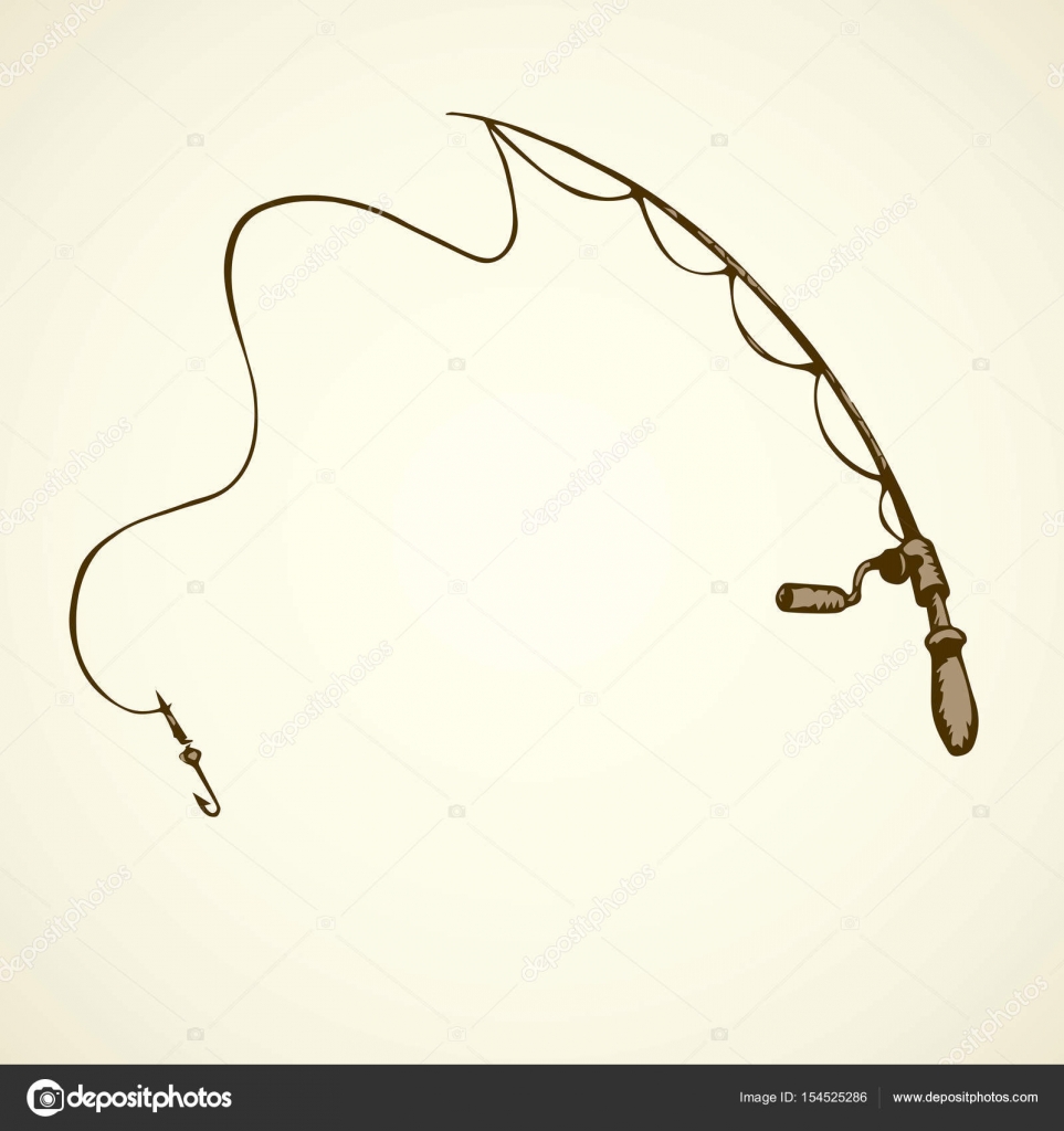 Fishing rod. Vector drawing Stock Vector by ©Marinka 154525286