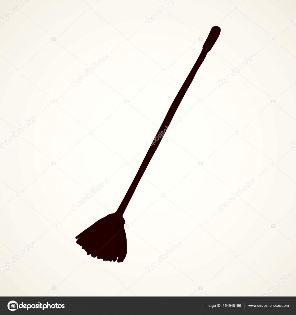 Escoba. Dibujo vectorial Vector de stock #154948196 de ©Marinka