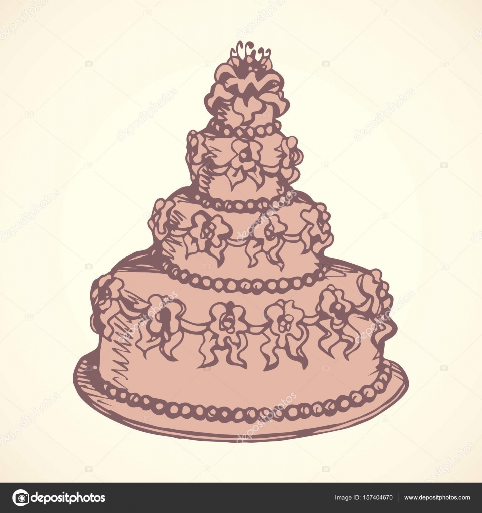 Cake. Vector drawing Stock Vector by ©Marinka 157404670