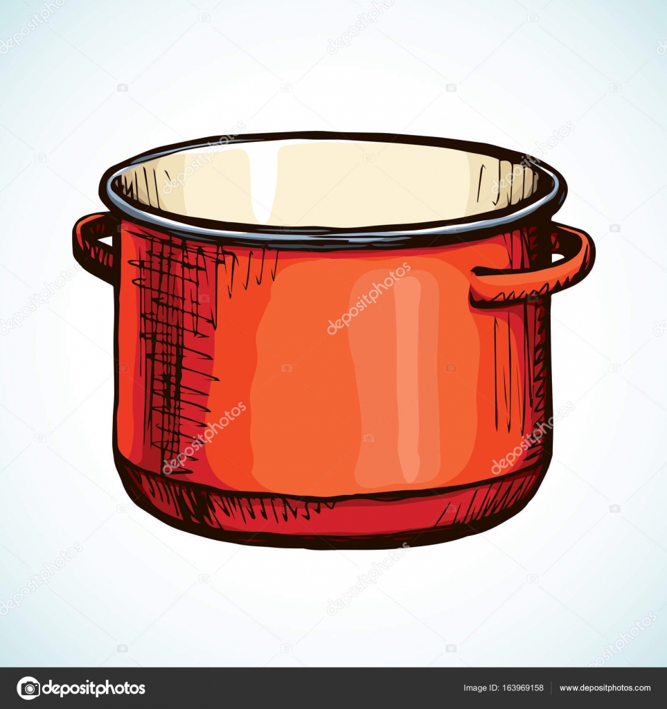 Old pan. Vector drawing Stock Vector by ©Marinka 163969158