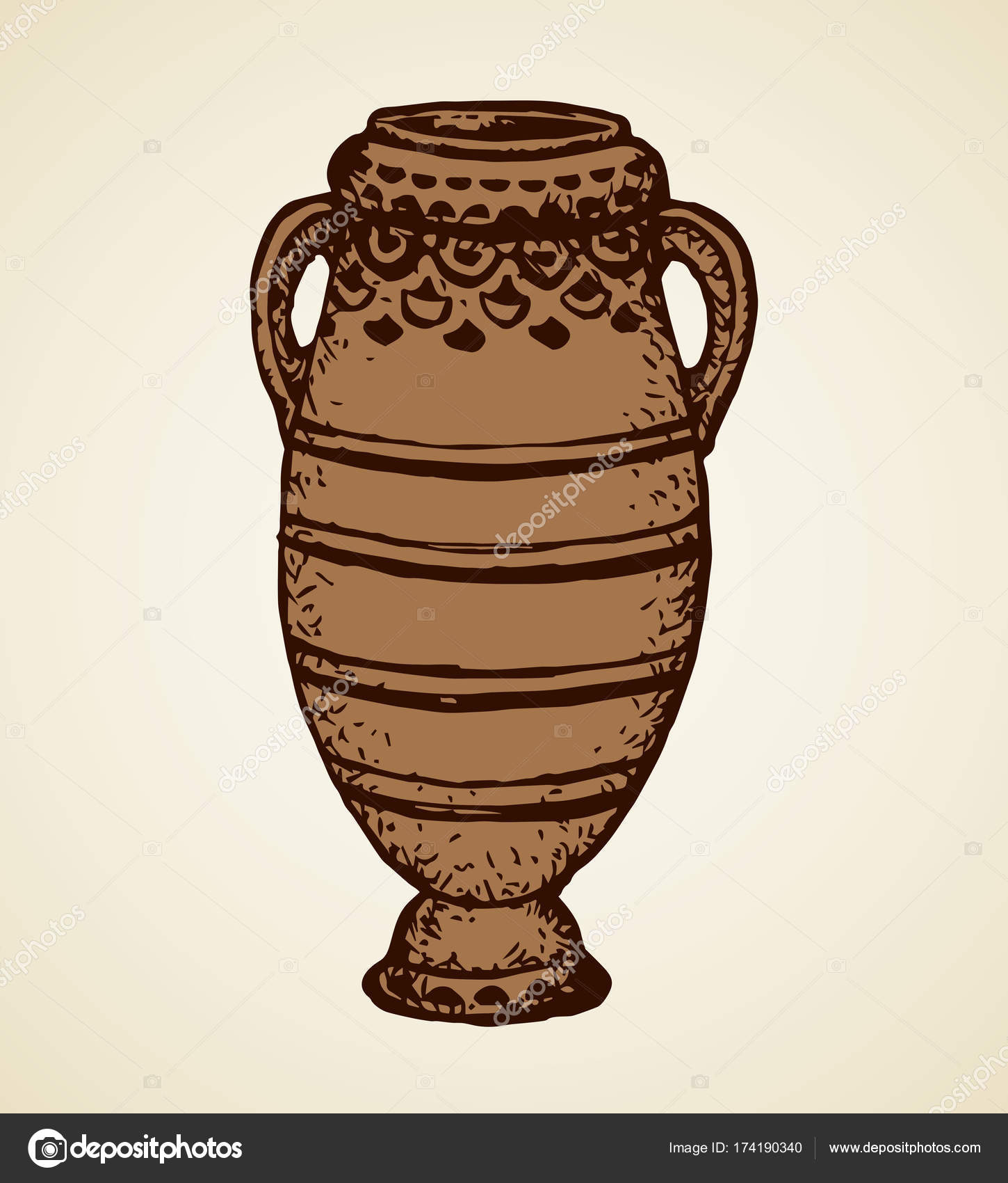 Ancient cup. Vector drawing — Stock Vector © Marinka #174190340