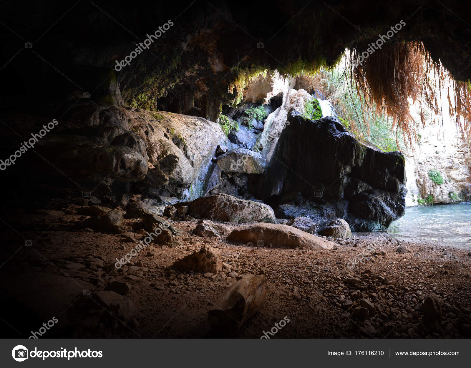 David Cave in rocks of Ein Gedi near Dead Sea Stock Photo by ©Marinka ...
