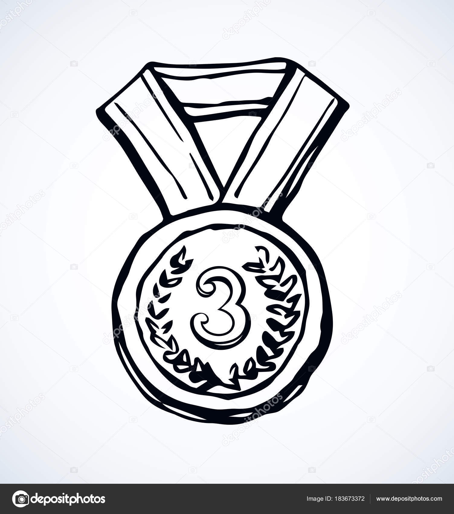 Medalla. Dibujo vectorial Vector de stock #183673372 de ©Marinka