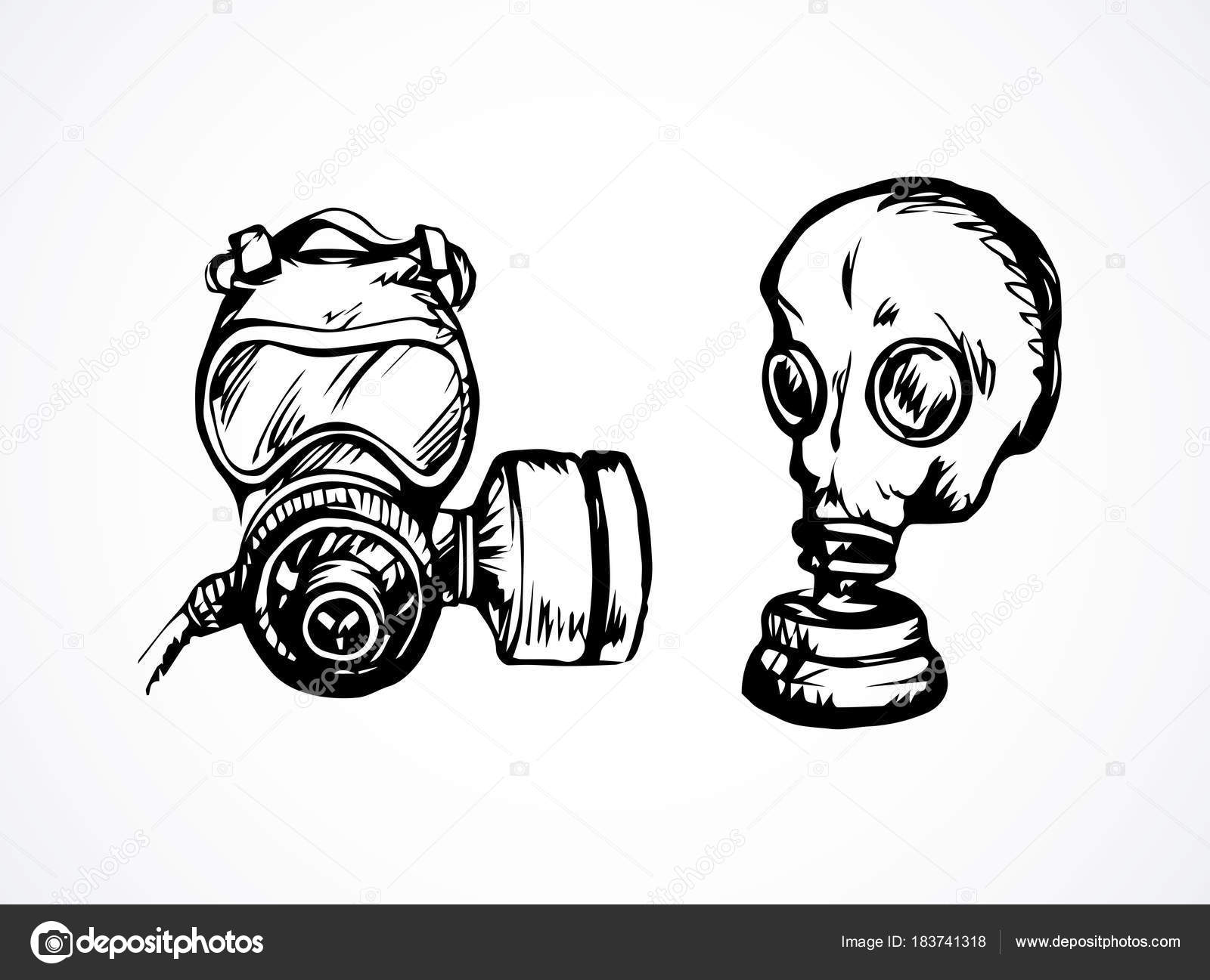 Gas Mask Drawings In Pencil
