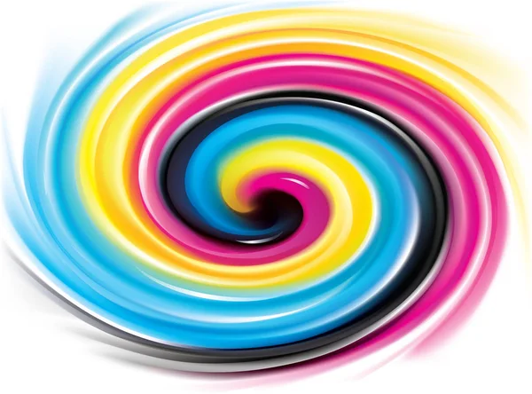 Vector swirl background of primary colors printing process (CMYK Stock ...