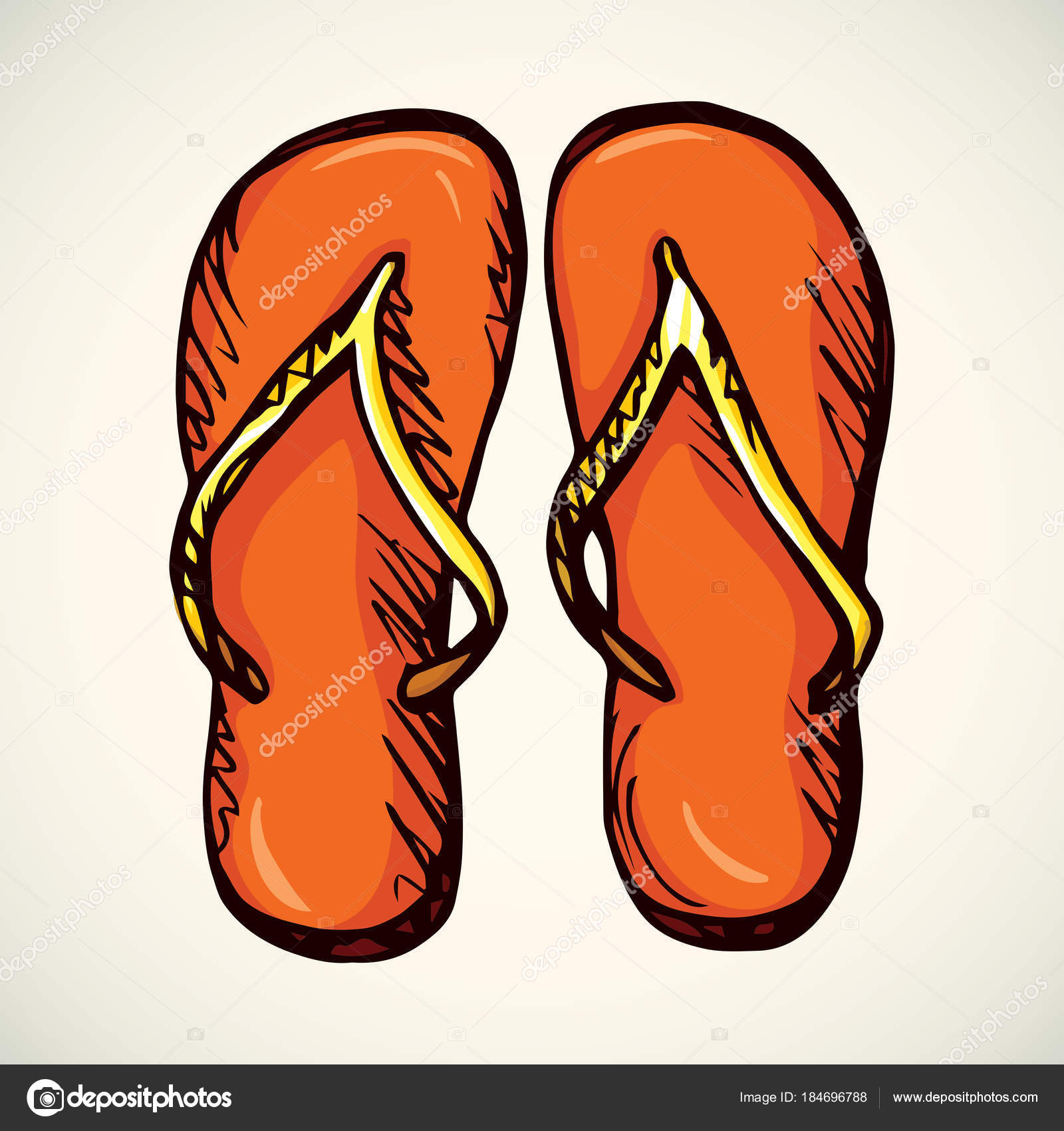 Slippers. Vector drawing Stock Vector by ©Marinka 184696788