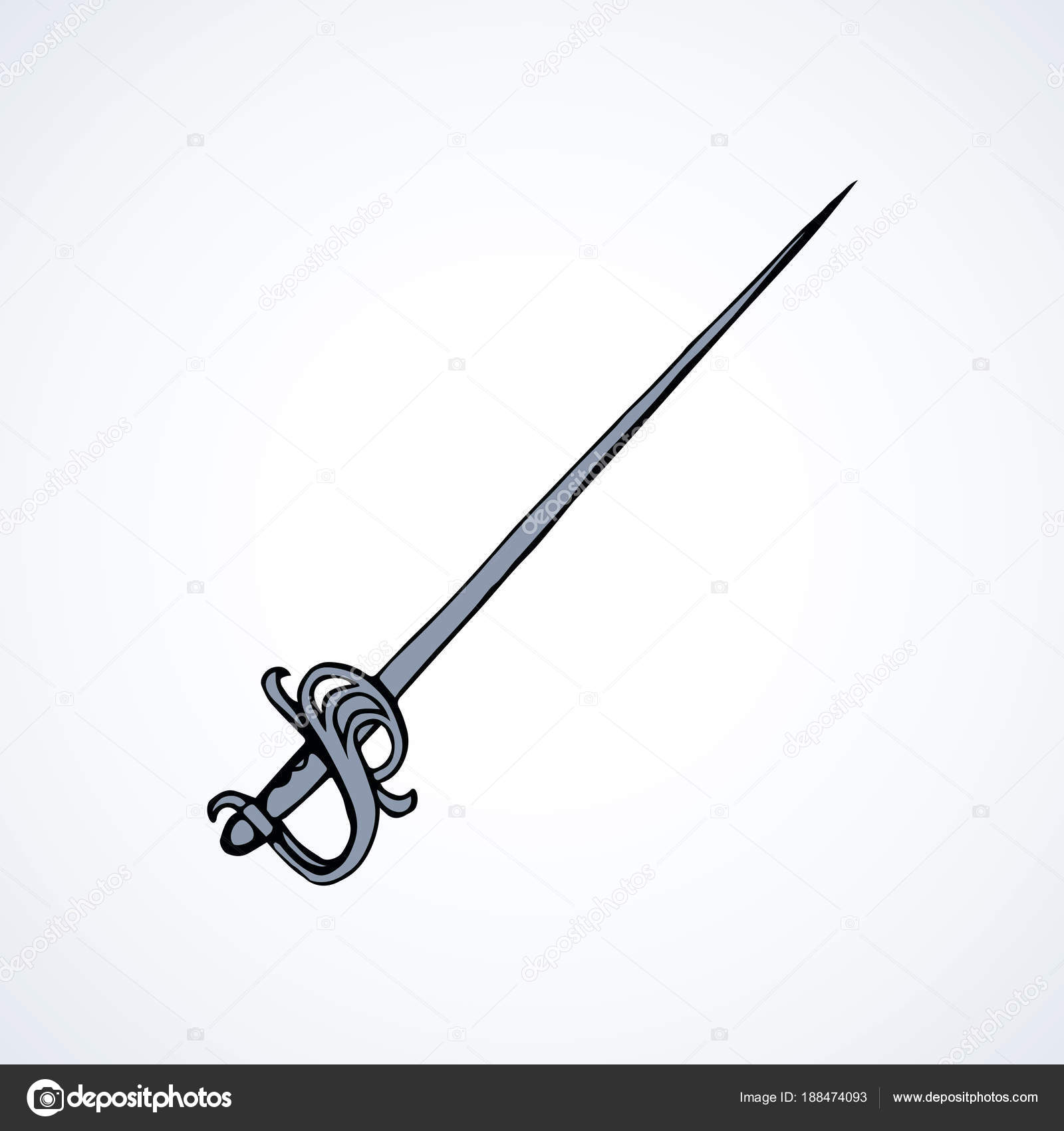 Old Epee. Vector drawing Stock Vector by ©Marinka 188474093