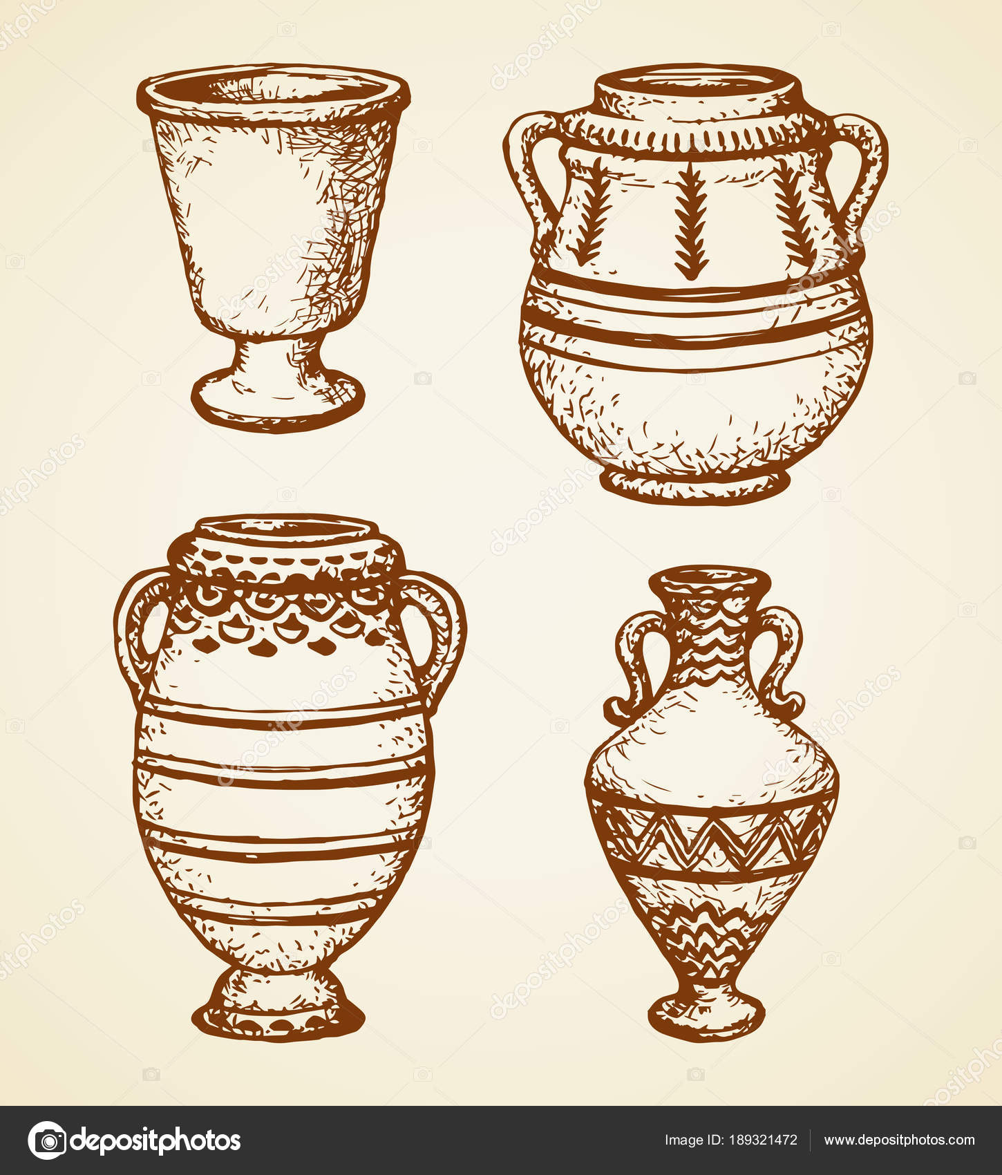 Ancient cup. Vector drawing Stock Vector by ©Marinka 189321472