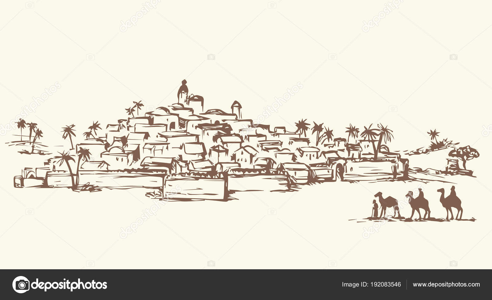 Magi go to Bethlehem. Vector drawing Stock Vector by ©Marinka 192083546