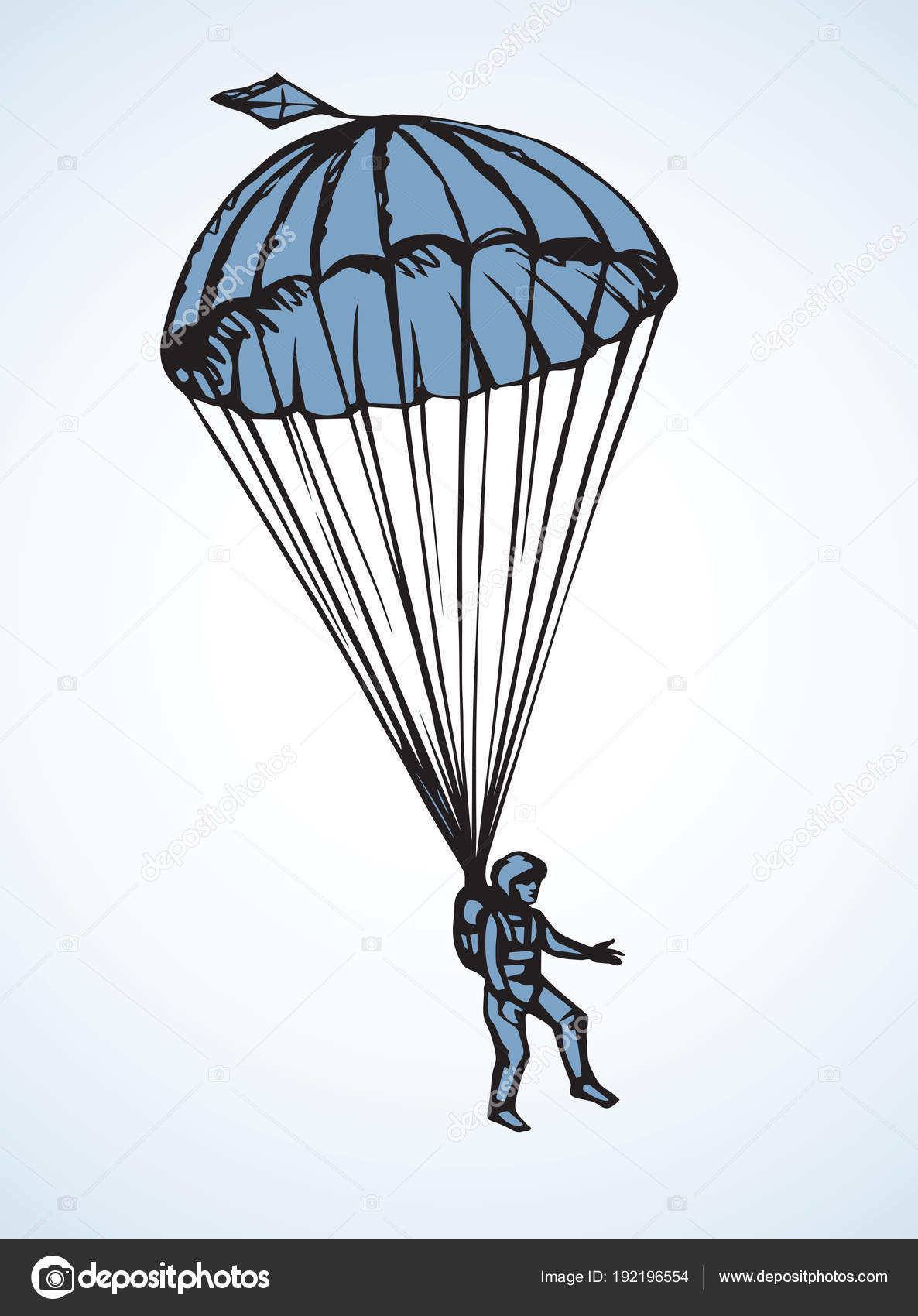 Parachutist. Vector drawing Stock Vector by ©Marinka 192196554
