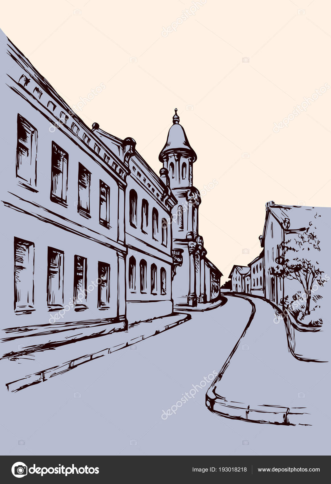 City street. Vector drawing Stock Vector by ©Marinka 193018218