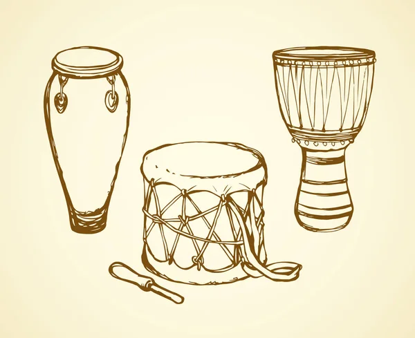 African drum. Vector drawing Stock Vector Image by ©Marinka #174686302