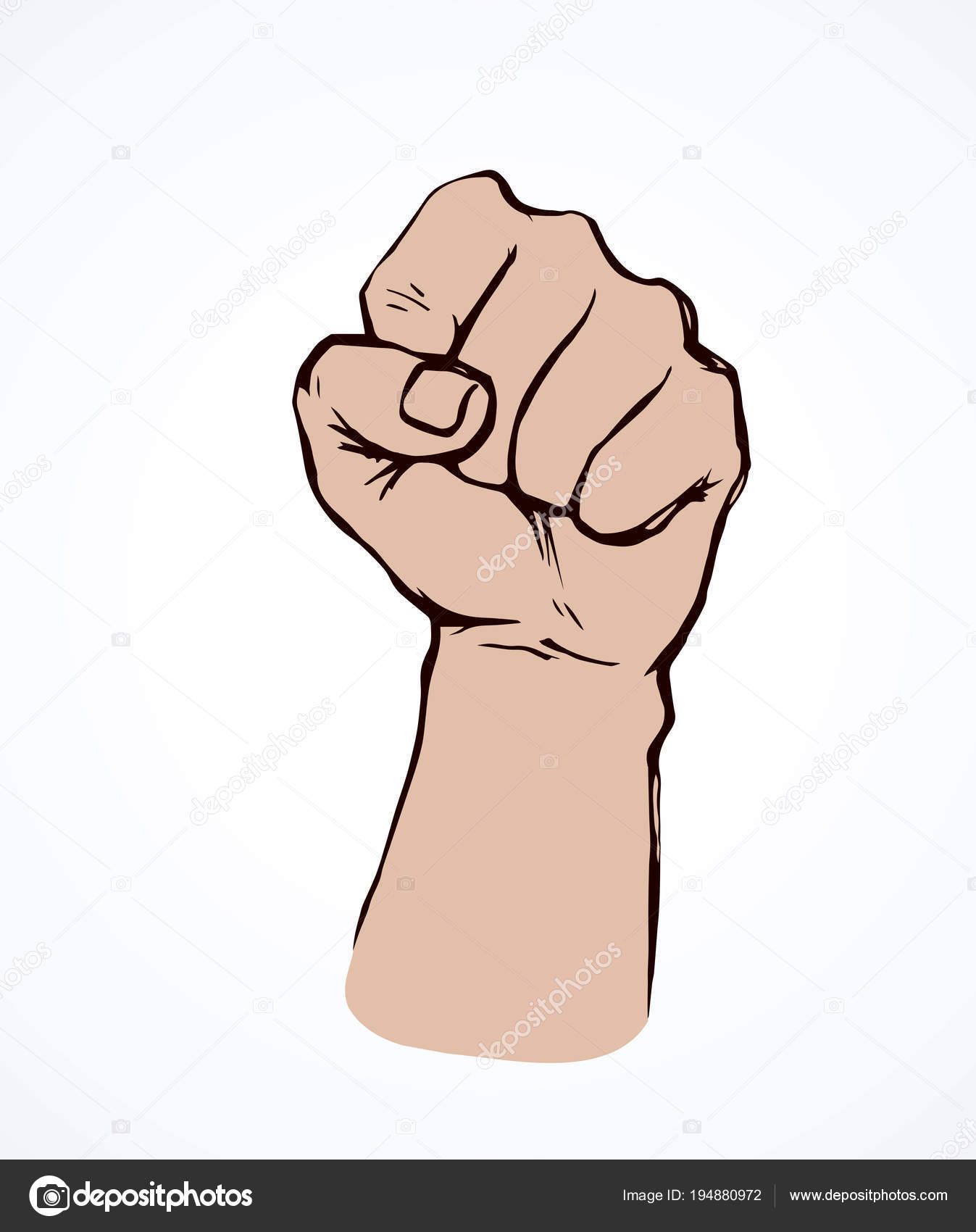 Fist. Vector drawing Stock Illustration by ©Marinka #194880972