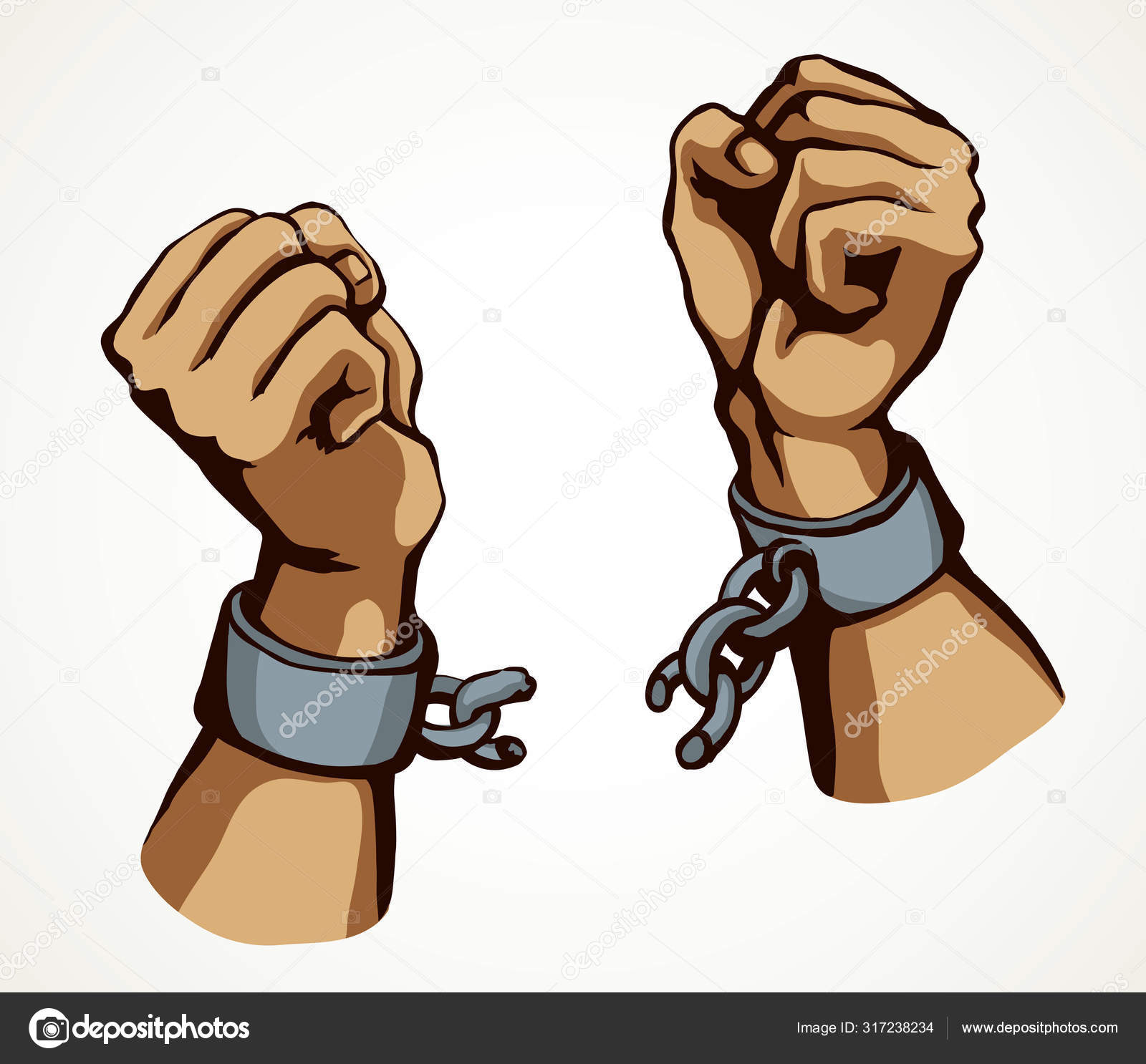 Hands tearing shackles. Vector drawing Stock Vector Image by ©Marinka ...