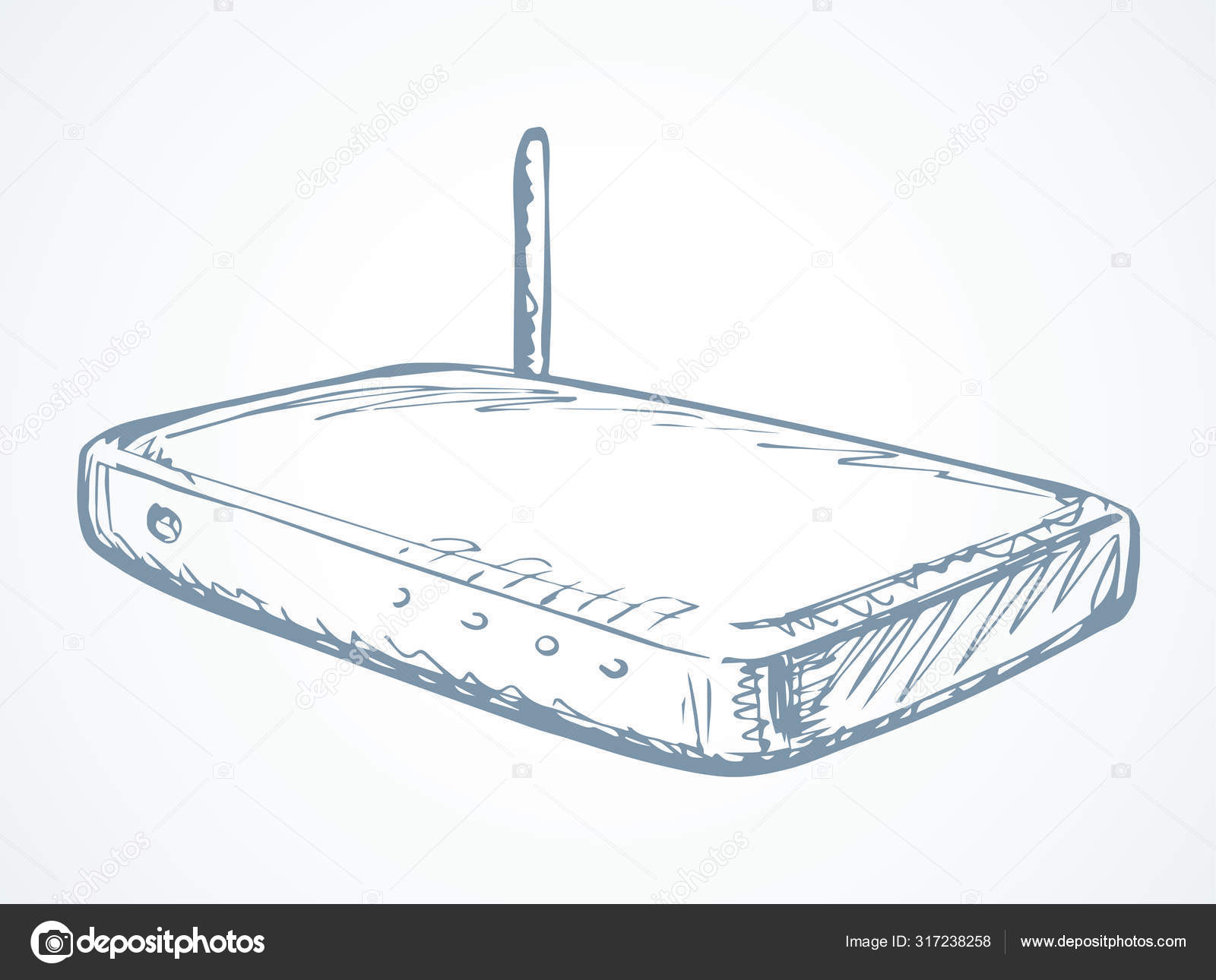 Modem with antenna. Vector drawing Stock Vector Image by ©Marinka ...