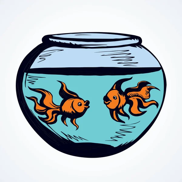 Aquarium with water for fish. Vector drawing — Stock Vector © Marinka ...